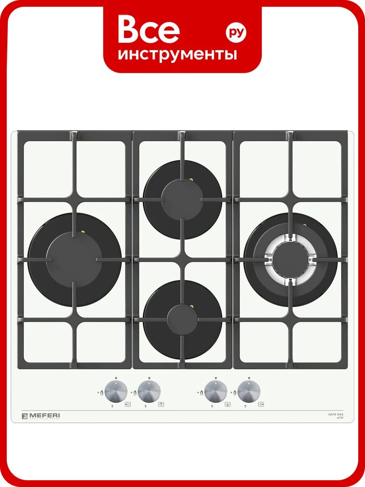 Газовая варочная панель MEFERI MGH604WH GLASS ULTRA МФ-00000685