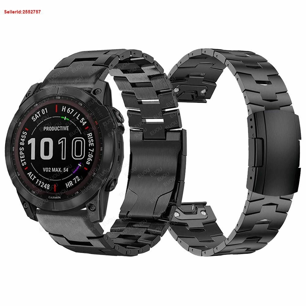 Титановый ремешок 26 мм для Garmin Fenix 8 7X Epix Pro (51 мм) Tactix 7 Enduro 3 2 TACTIX DELTA металлический браслет-ROMIKY