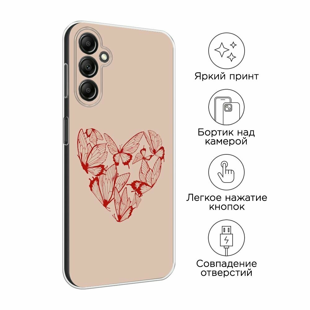 Чехол на Samsung Galaxy A15 / Самсунг А15 с принтом "Сердце из бабочек - 14 февраля" — фото 1