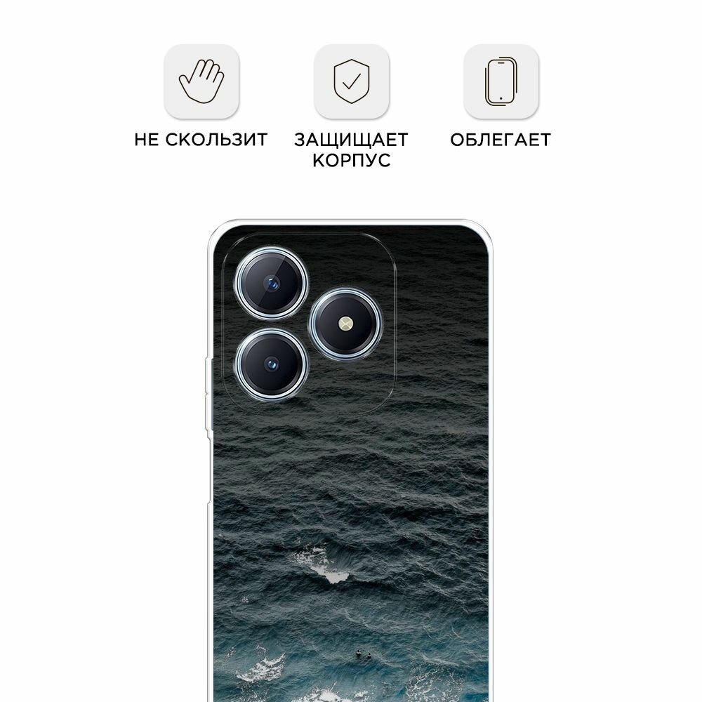 Силиконовый чехол на Realme C63 / Реалми С63 с принтом Волны на море — фото 1