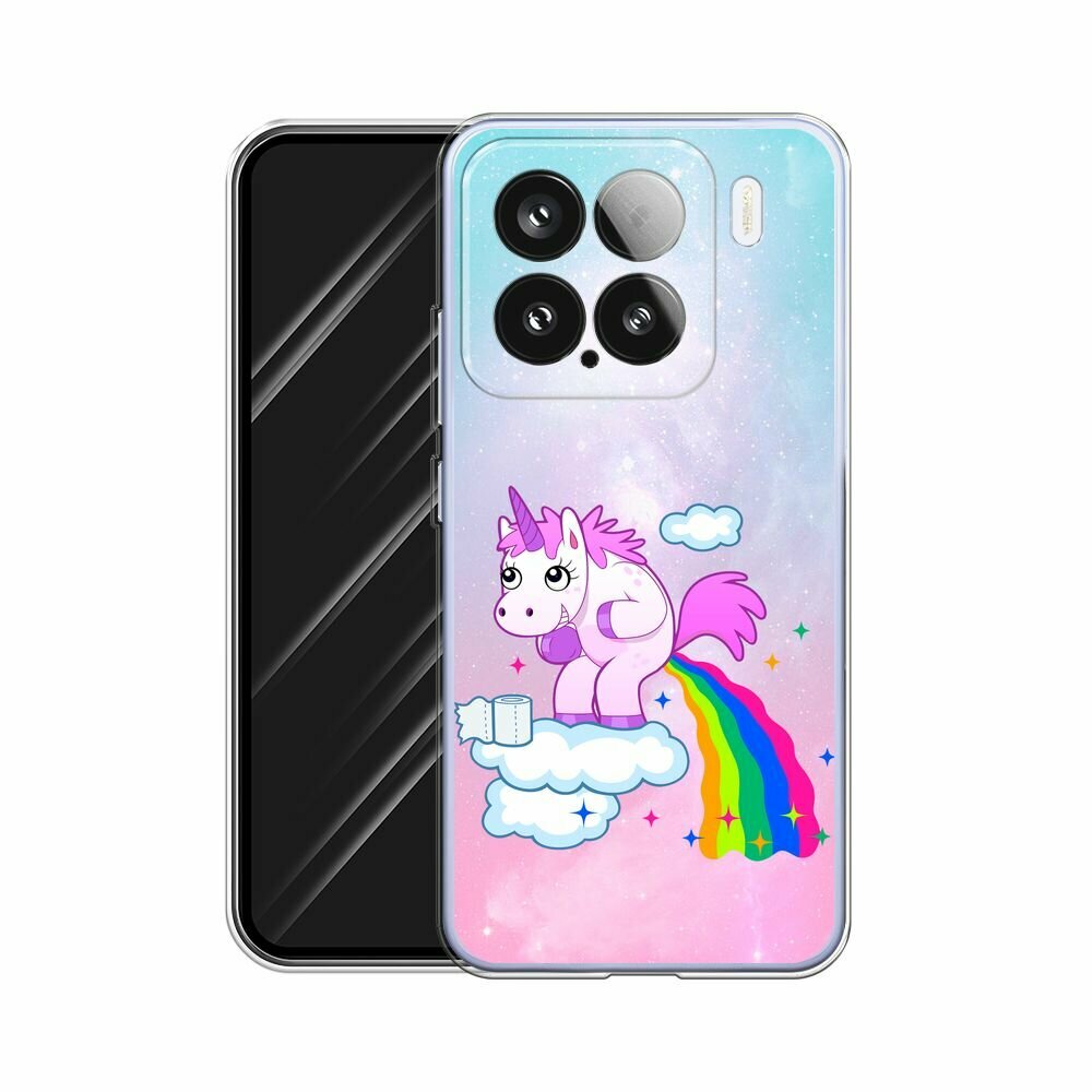 Силиконовый чехол на Xiaomi 15 / Сяоми 15 с принтом "Единорог какает" — фото 1