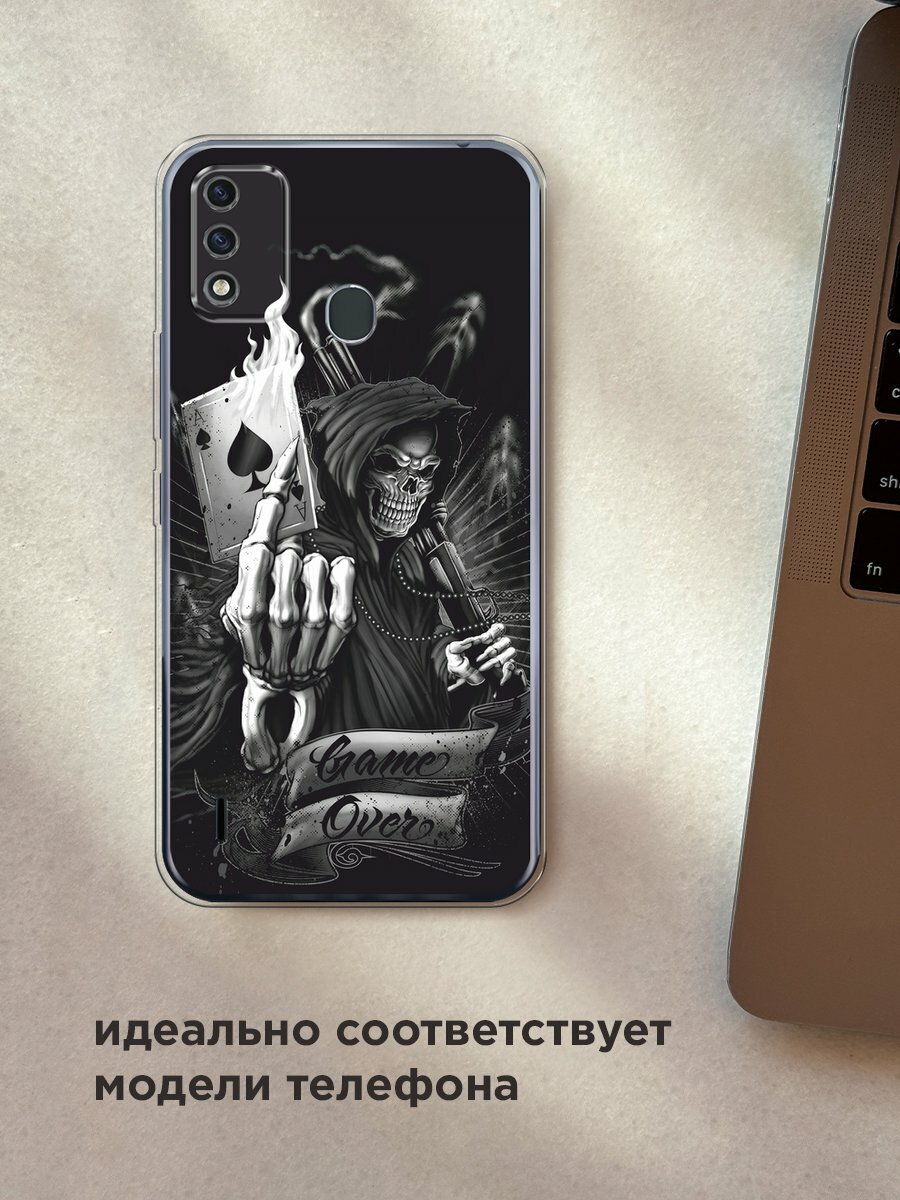 Силиконовый чехол на Itel A48 / Ител А48 с принтом "Игра закончена" — фото 1
