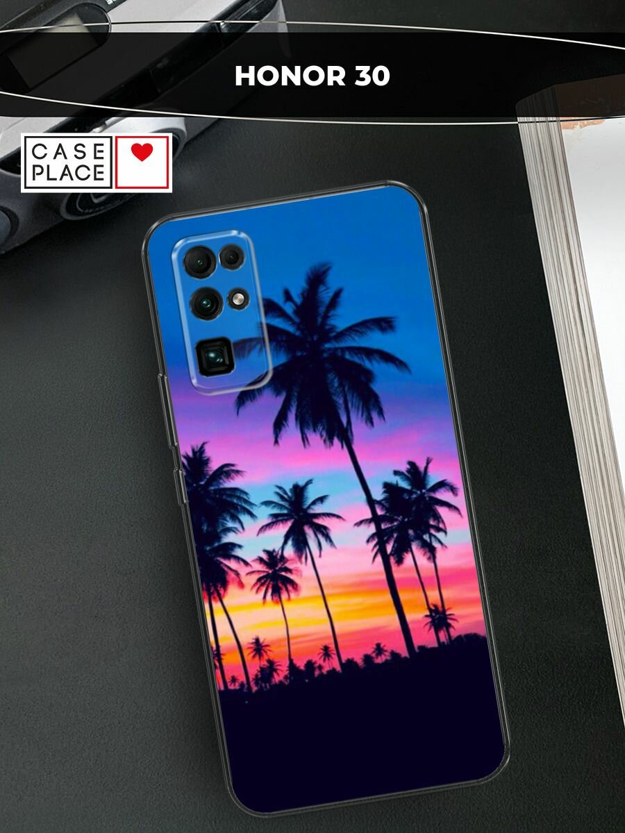 Силиконовый чехол на Honor 30 / Хонор 30 с принтом "Закат 5"