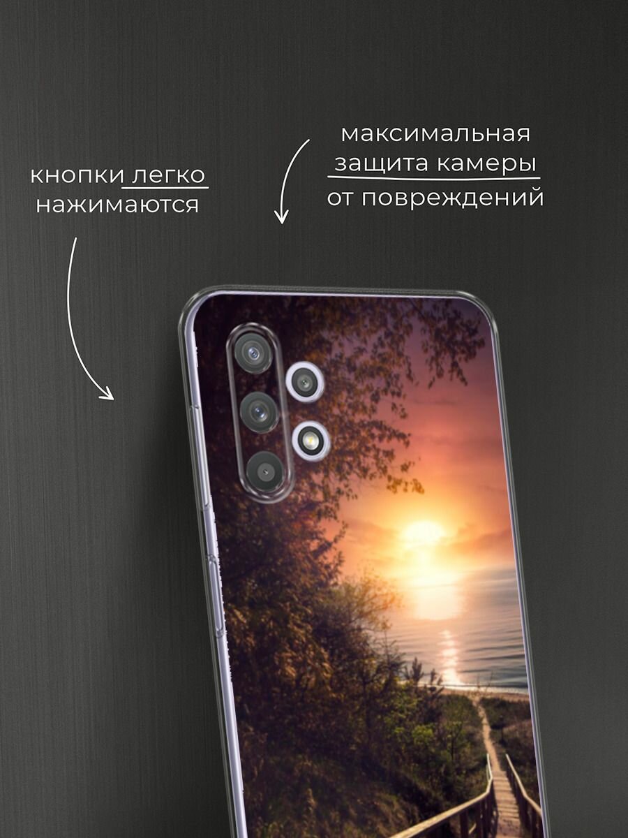 Чехол на Samsung Galaxy A32 / Самсунг Галакси А32 с принтом "Мост у воды" — фото 1