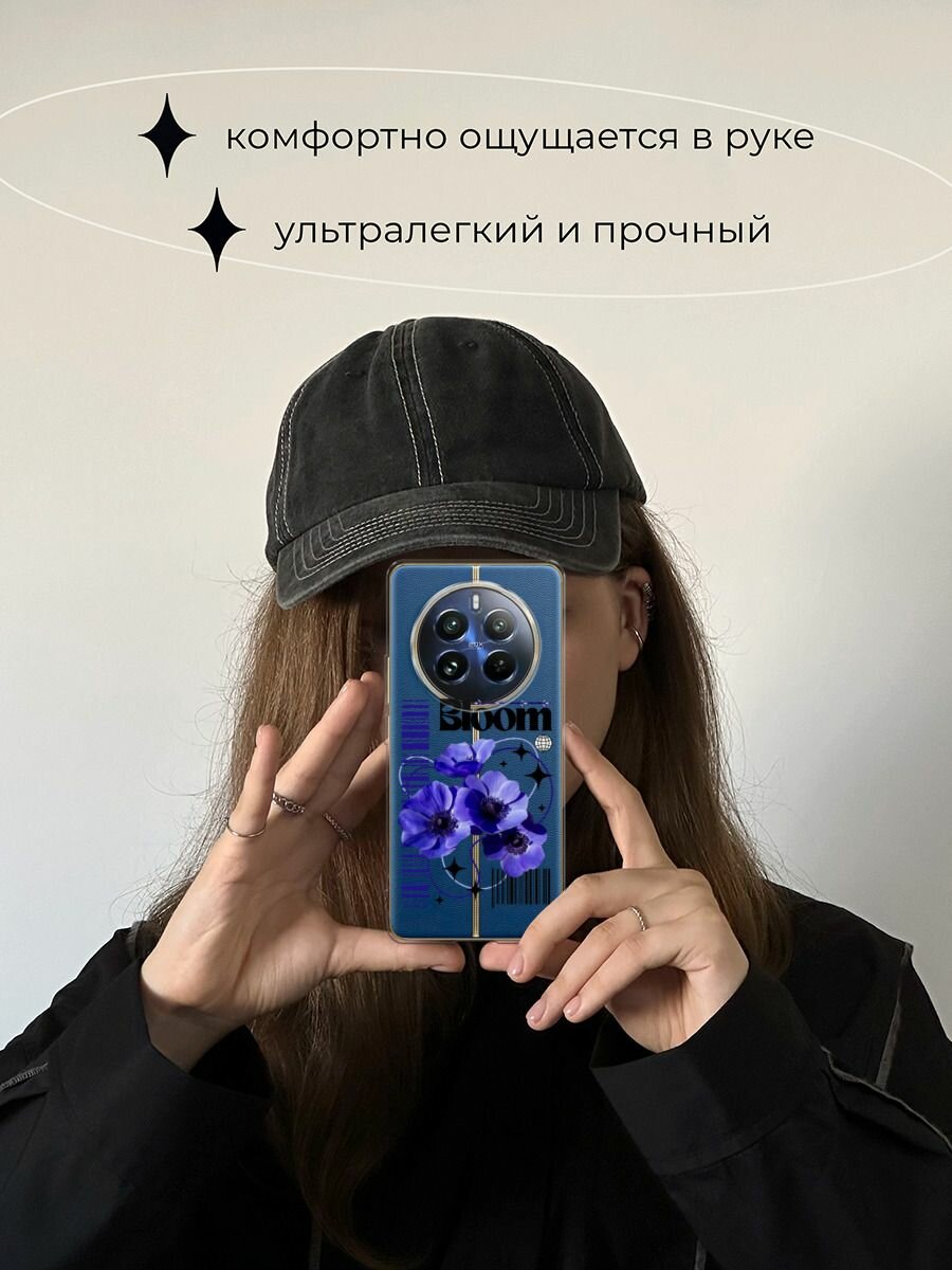 Чехол на Realme 12 Pro / Реалми 12 Про с принтом "Завораживающие анемоны", прозрачный — фото 1