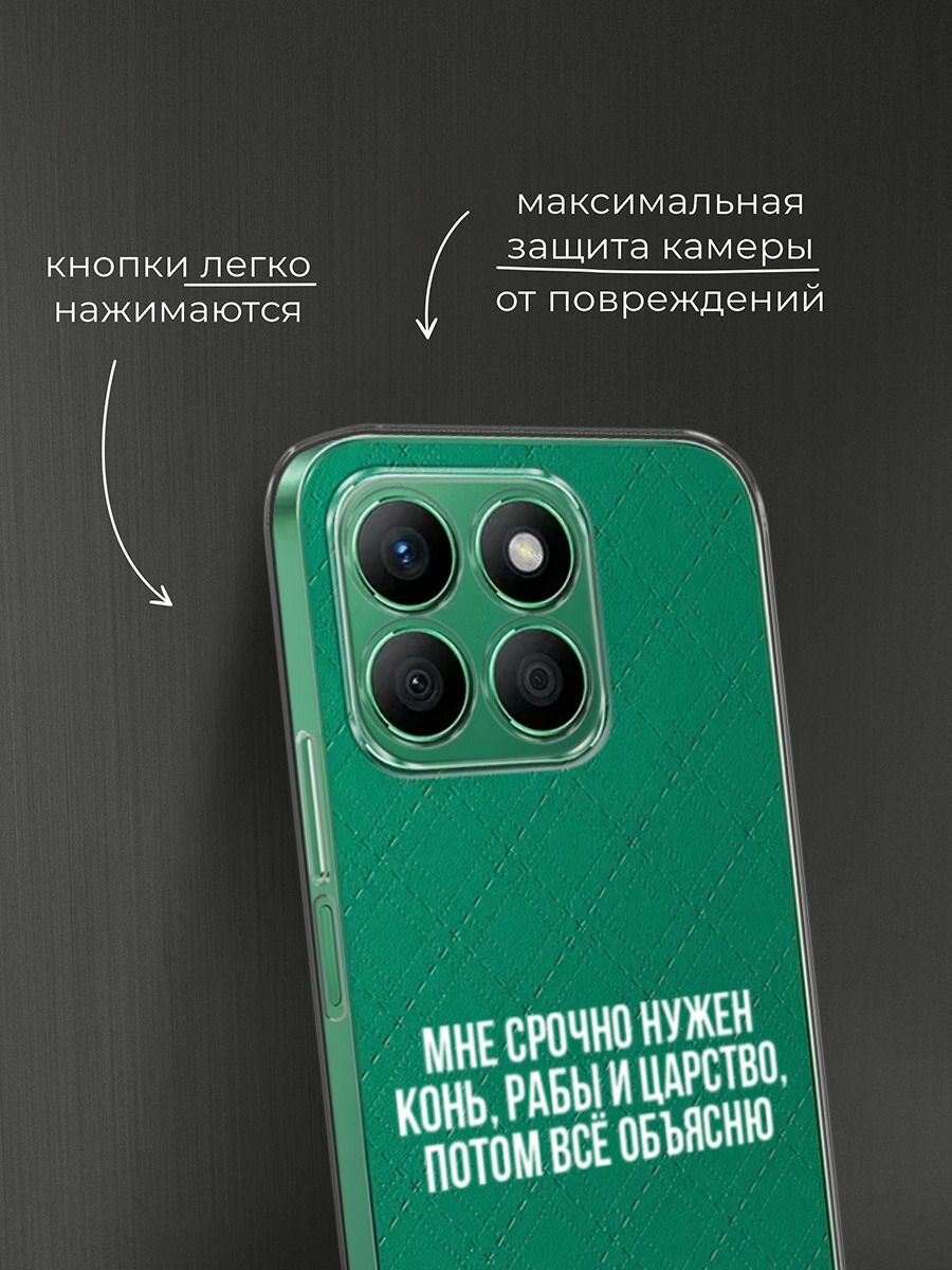 Чехол на Honor X8B / Хонор X8B с принтом "Мне срочно нужно все", прозрачный — фото 1
