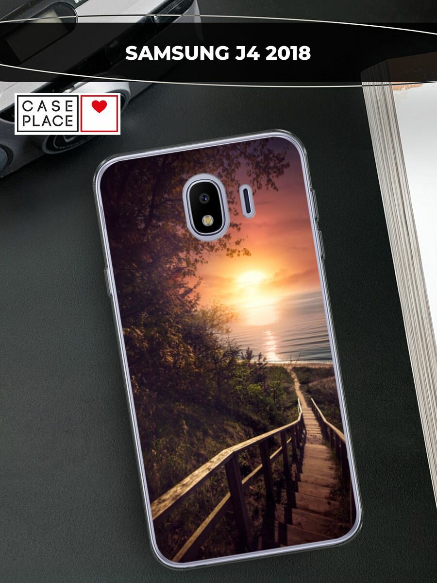 Чехол на Samsung Galaxy J4 / Самсунг Галакси Джей 4 с принтом "Мост у воды"