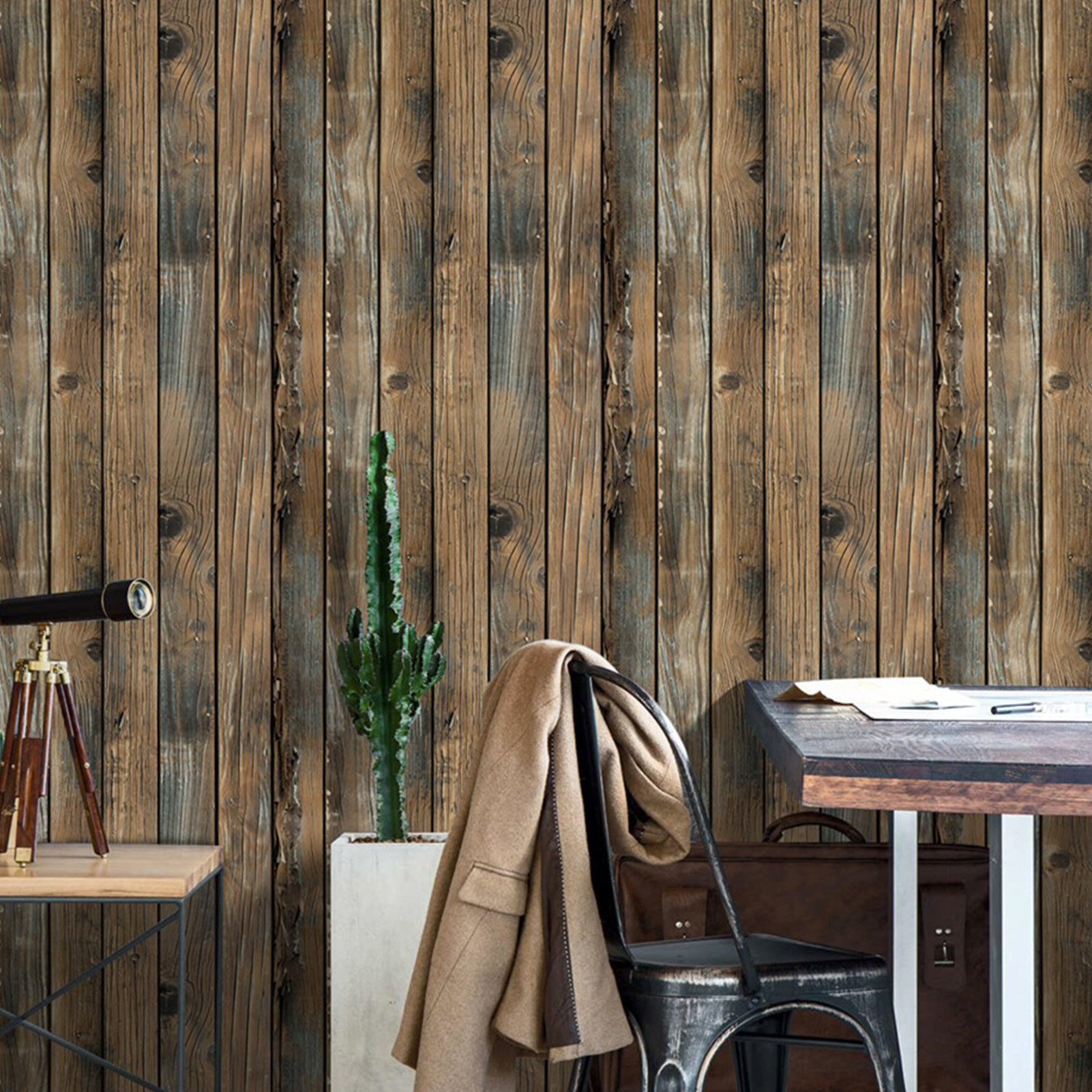 Деревянная контактная бумага, винтажные самоклеящиеся обои с древесным зерном, декоративные обои с деревянной кожурой и наклейкой для домашнего кафе