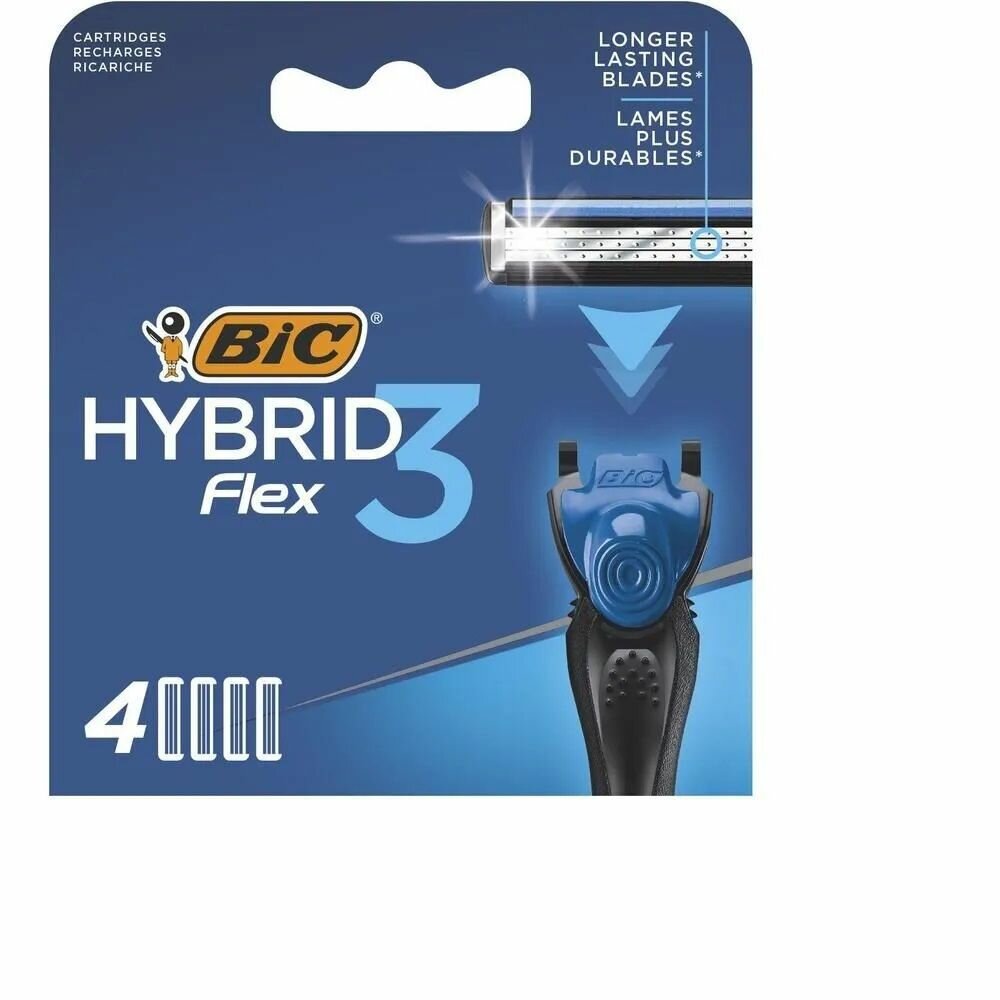 Сменные кассеты для бритья BIC Флекс 3 Гибрид 4 шт
