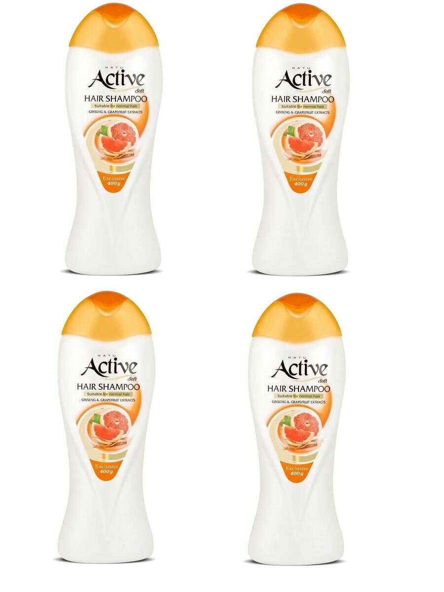 Шампунь для нормальных волос Active Natural, Экстракт грейпфрута и женьшеня, 400 мл, 4 шт