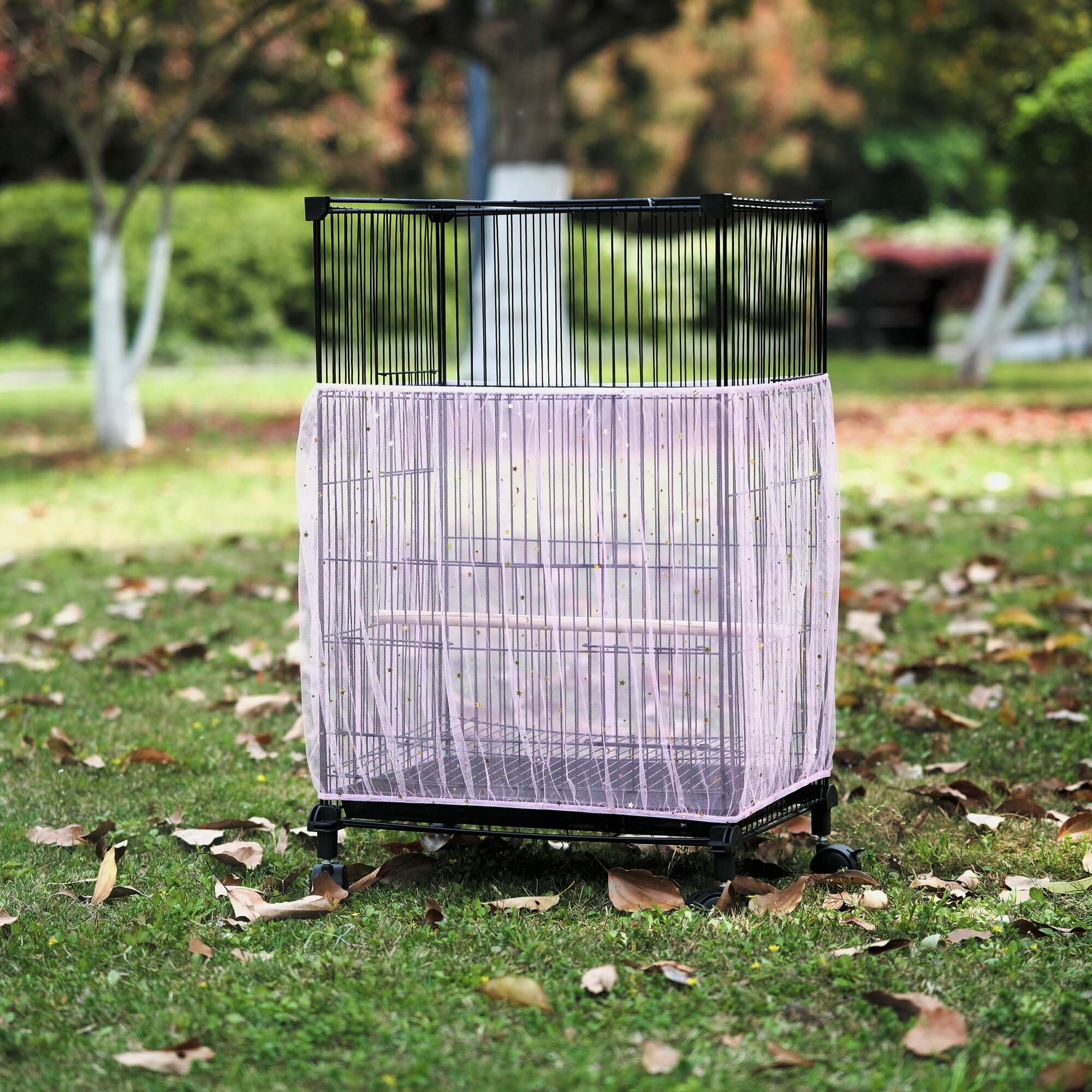 Сетка для клетки для попугаев , Универсальная дышащая, чехол на клетку от шелухи и перьев