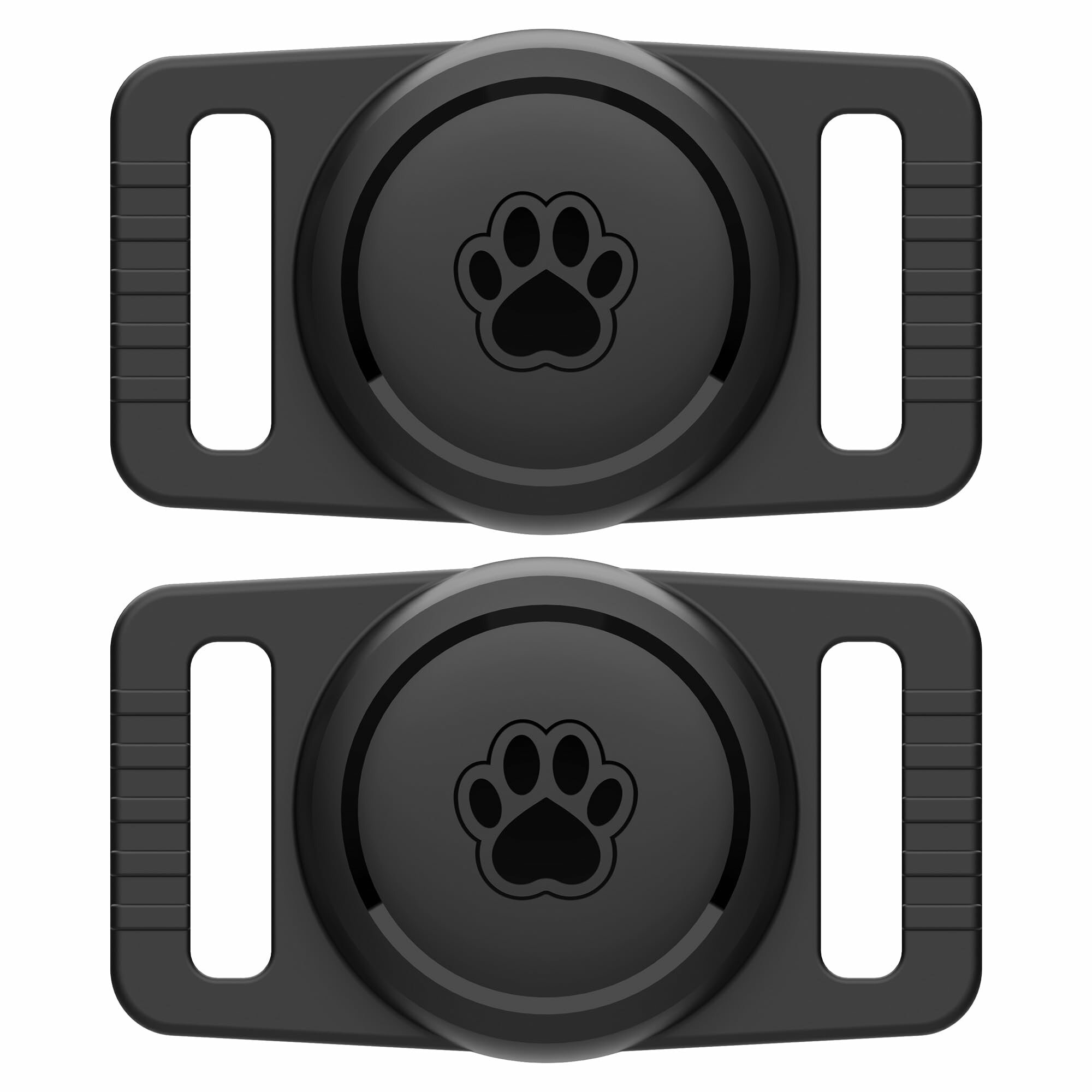 Подходит для держателя ошейника Airtag для собак, 2 шт, водонепроницаемый держатель ошейника для собак, подходит для Apple Airtag, силиконовый защитный чехол airtag (черный)