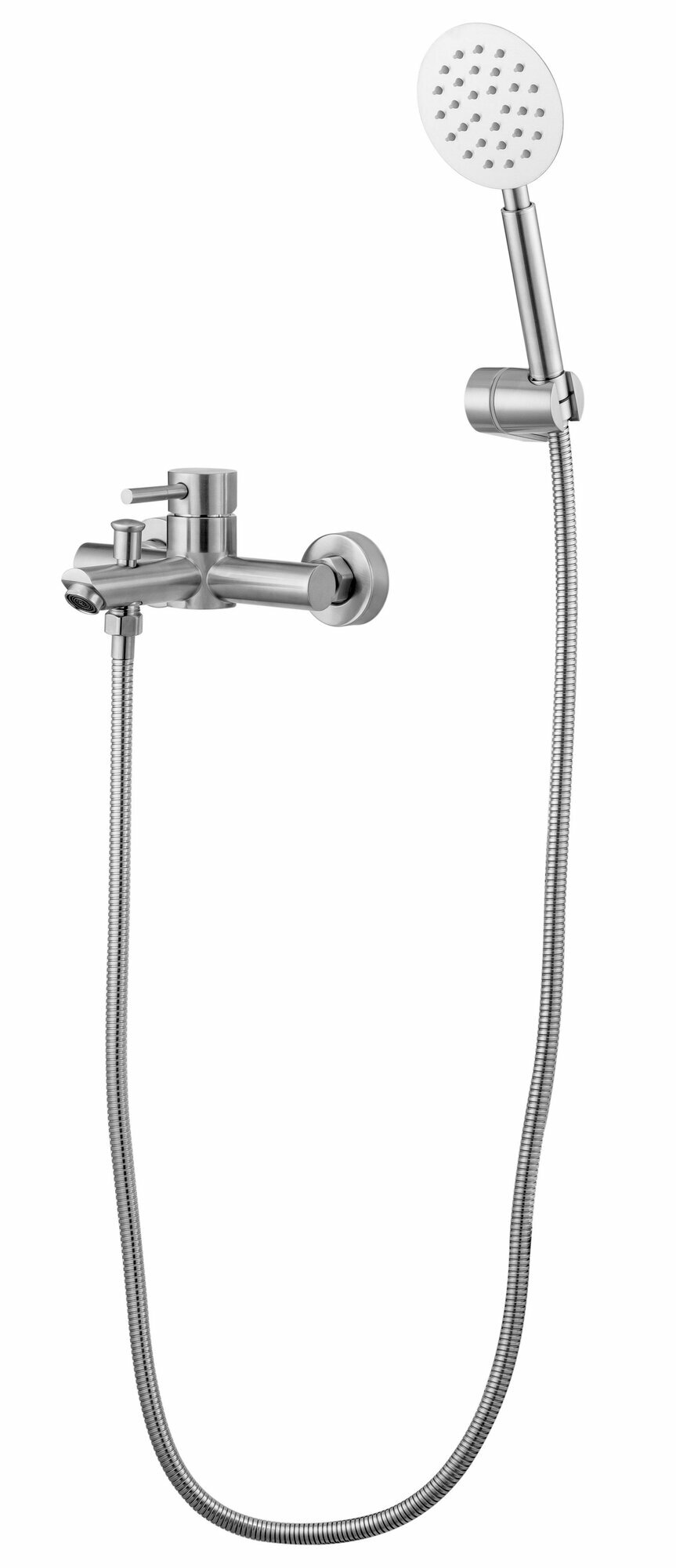 Смеситель для ванны Knotlor Streamline SS-05 матовая сталь, рычажное управление, нержавеющая сталь
