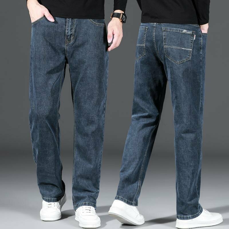 Слим тапер KLQ Круто Широкие прямые KLQ мужские новинки утеплённые повседневные эластичные широкие штаны, Размер_42