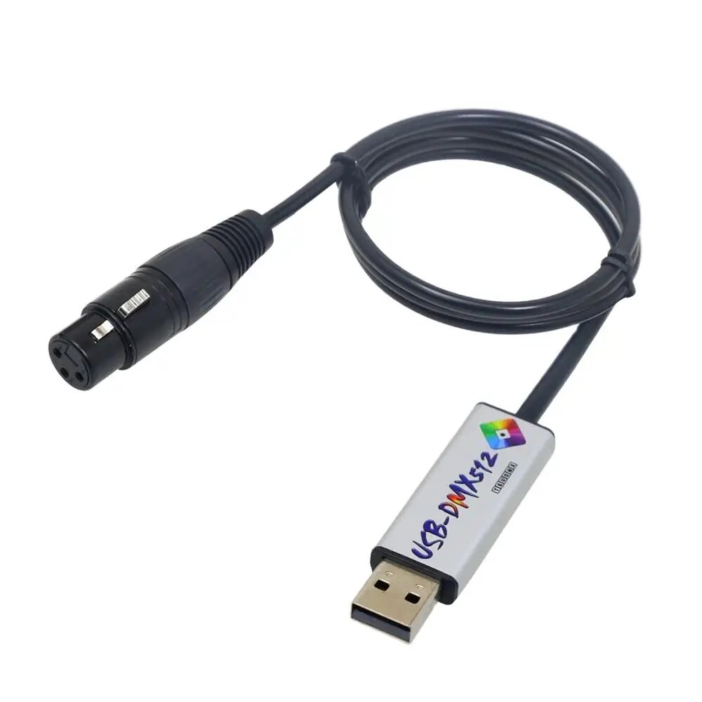USB DMX-адаптер для LED DMX512, контроллер освещения для сцены, диммер, интерфейс DMX512 с CD для DJ и дискотек