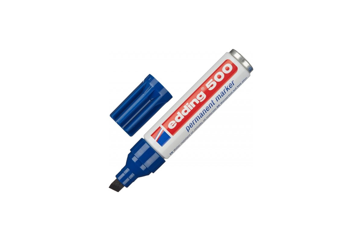 Маркер перманентный Edding E-500, клиновидный наконечник 2-7 мм, синий {E-500#3}