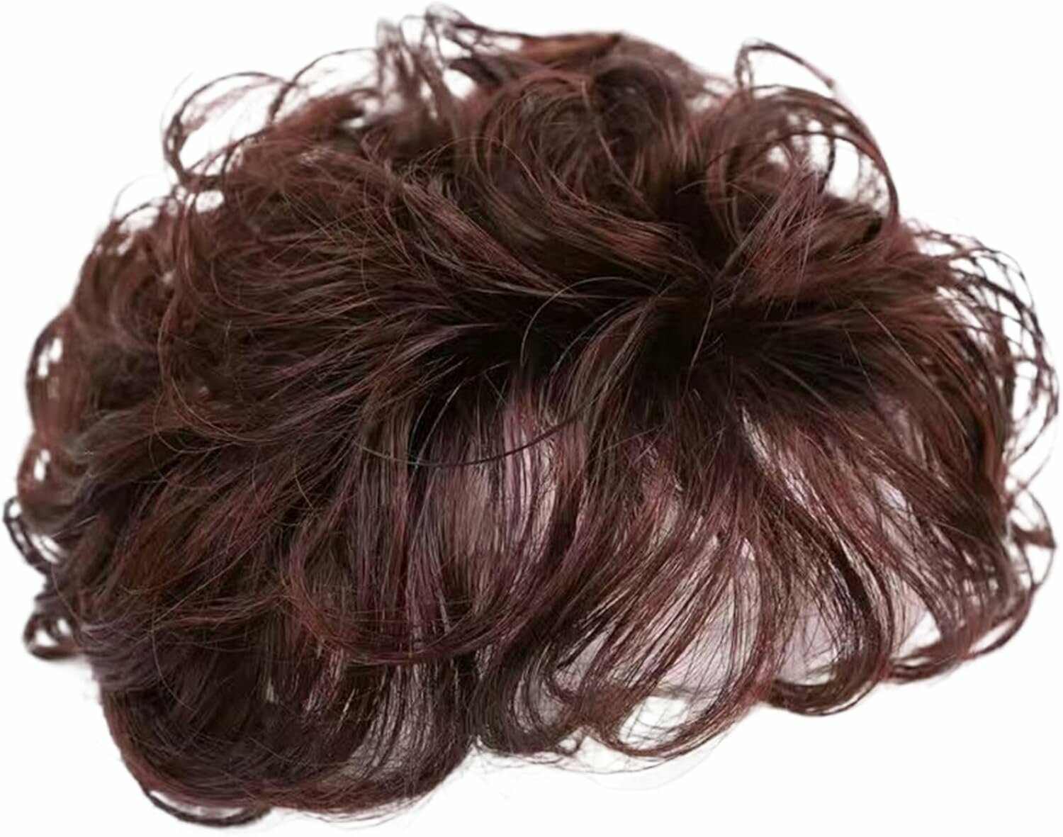 Замена для коротких кудрявых волос, блок для укладки, однослойная парика для скрытия белых волос на вершине головы, темно-коричневый цвет, материал высокотемпературный провод, размер около 13 сантиметров/5.12 дюйма, 1 шт.