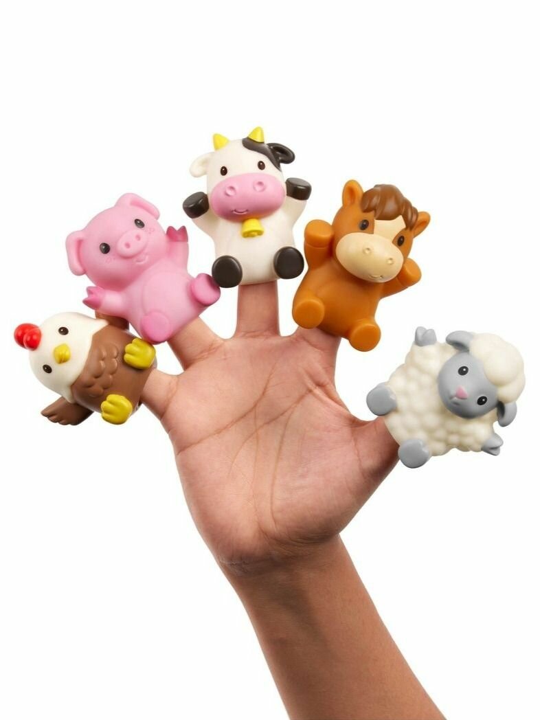 BATTAT Кукольный театр Ферма пальчиковые игрушки и книжка для ванны для малышей от 0 месяцев