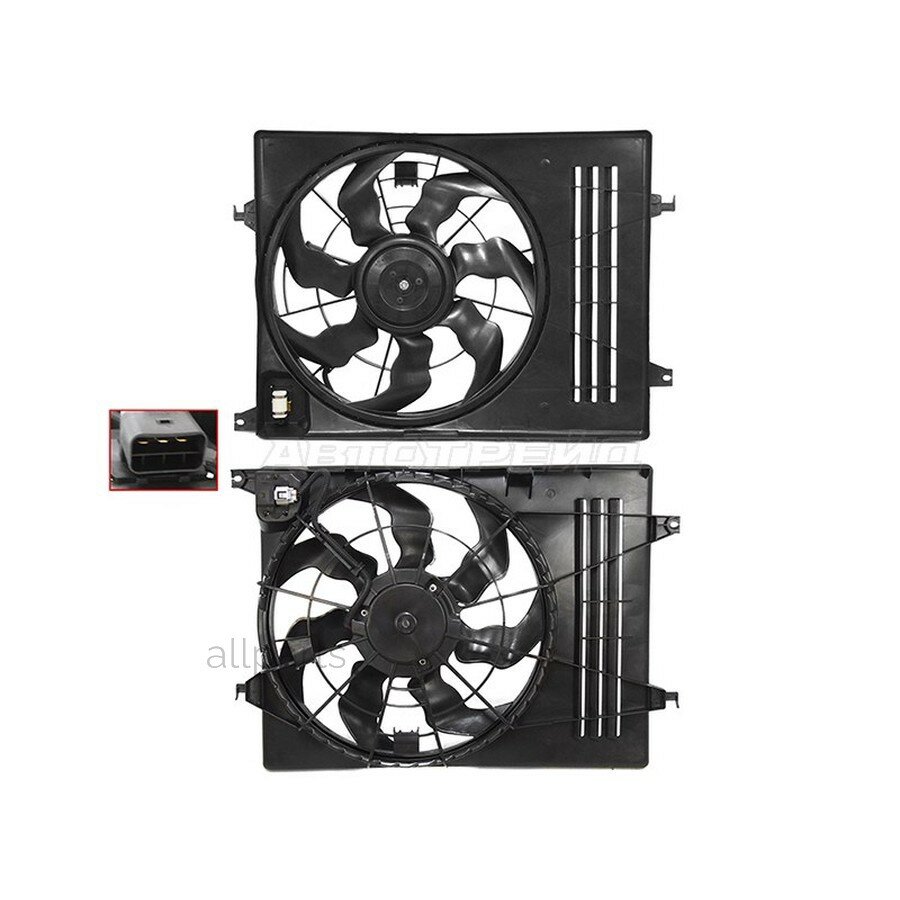 SAT ST-HY14-201-A0 Диффузор радиатора в сборе HYUNDAI IX35-10/KIA SPORTAGE 10-