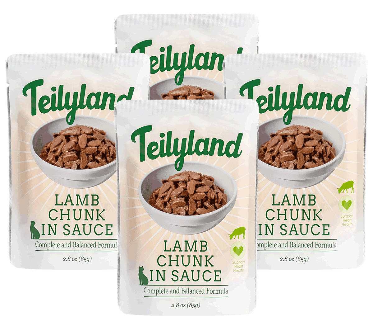 Корм влажный Pettric Teilyland для кошек, ягненок, 85 г х 4 шт