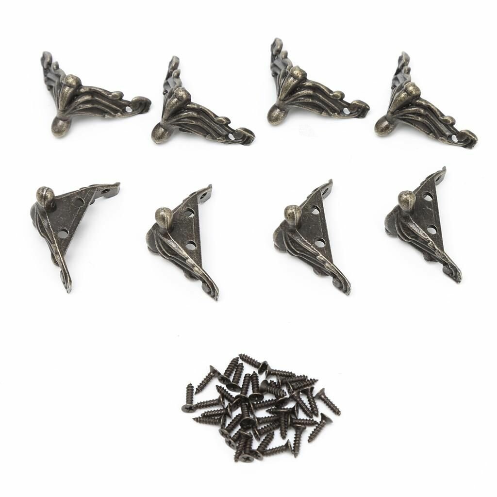 8 мебельных угловых ограждений размером 27х36 мм, маленькие тигровые ножки-бронза