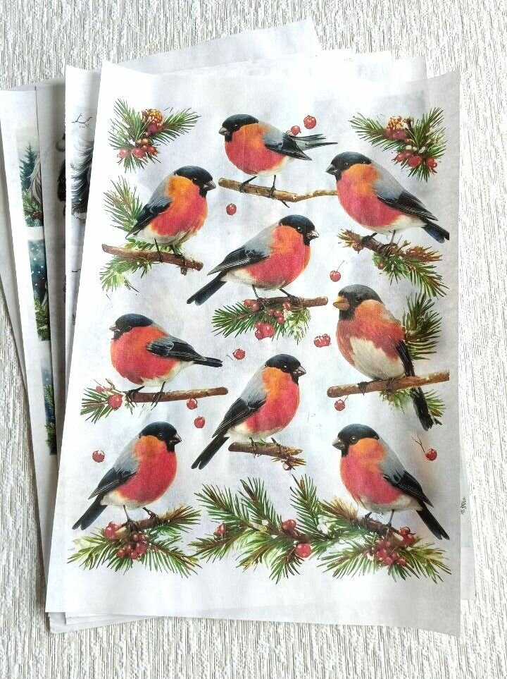 Набор бумаги для декупажа 5 листов А4, 40 гр/м2.