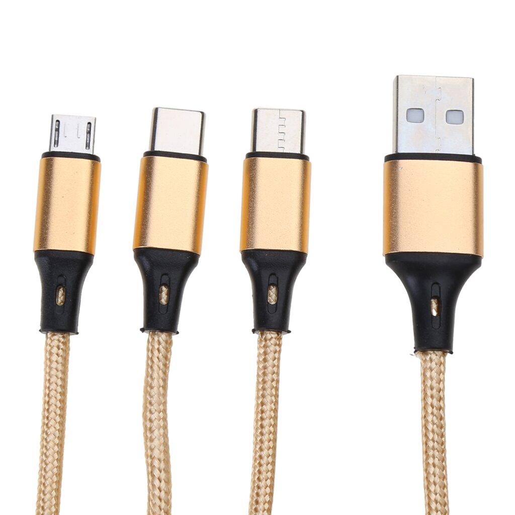 Кабели питания, USB-кабель для зарядки с нейлоновой оплеткой, Мультизарядное устройство Type C Micro 3 in1