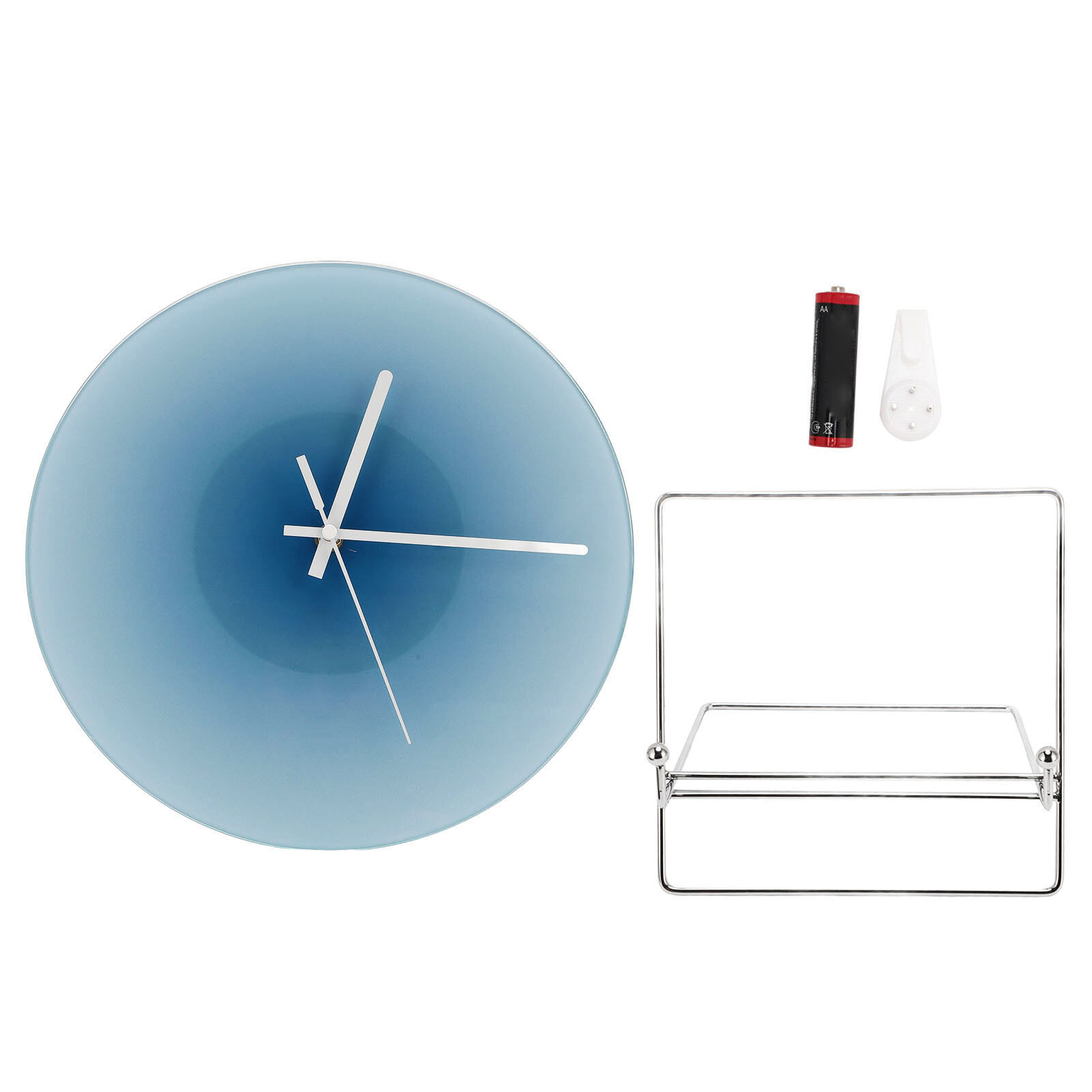 Quartz Wall Clock 12 -дюймовые стеклянные стеклянные круглые круглые настенные часы для гостиной кухня класс синий