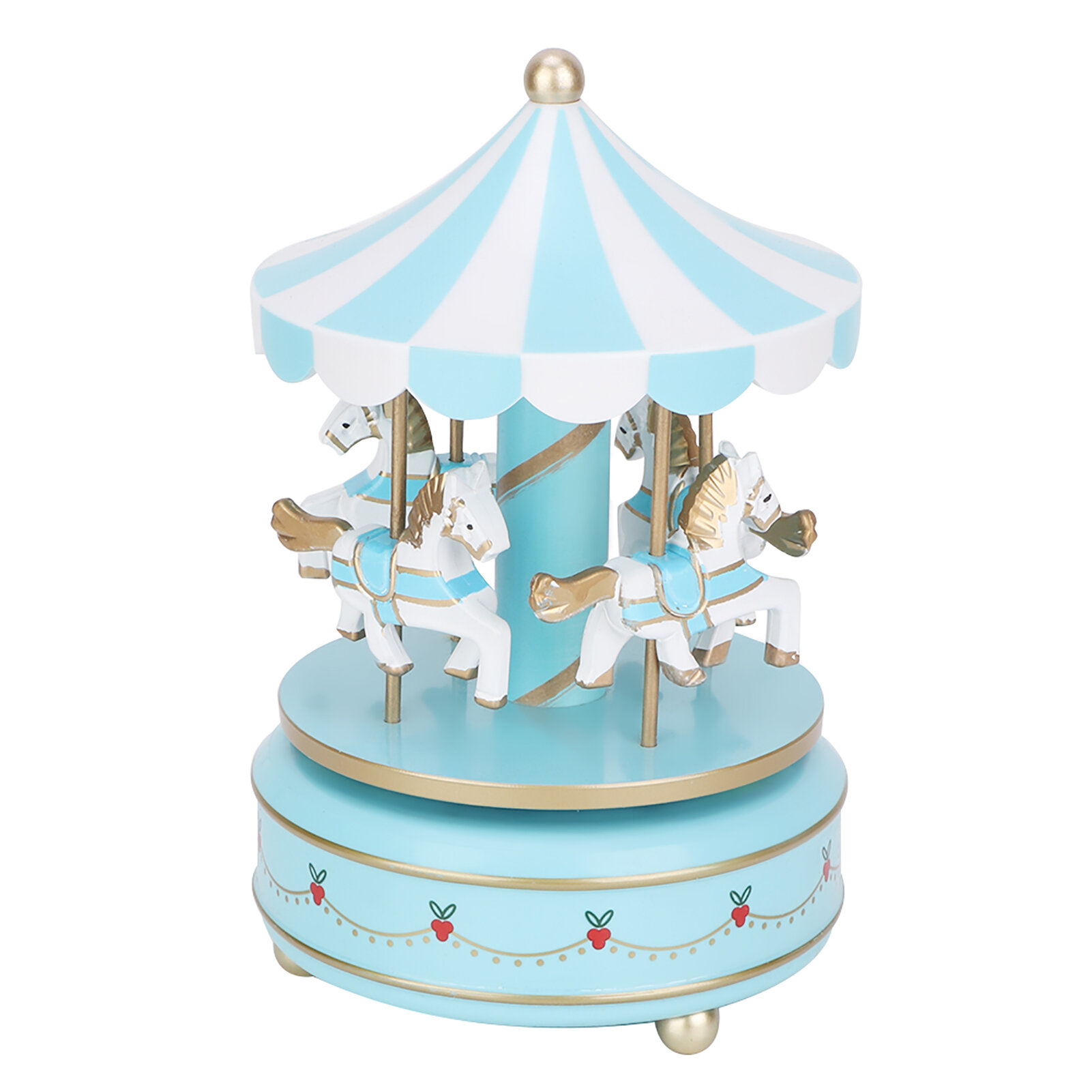 Merry GO Round Music Box Carousel Gift Christmas Wedding Birthday Decor Blue