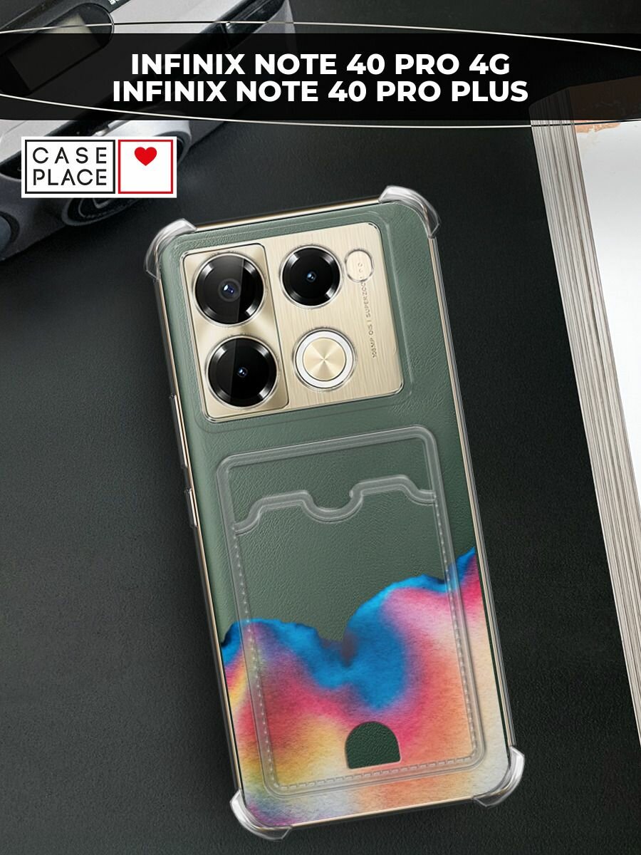 Чехол на Infinix Note 40 Pro 4G/40 Pro Plus (Инфиникс Нот 40 Про 4G) с картой и принтом Акварельное сочетание