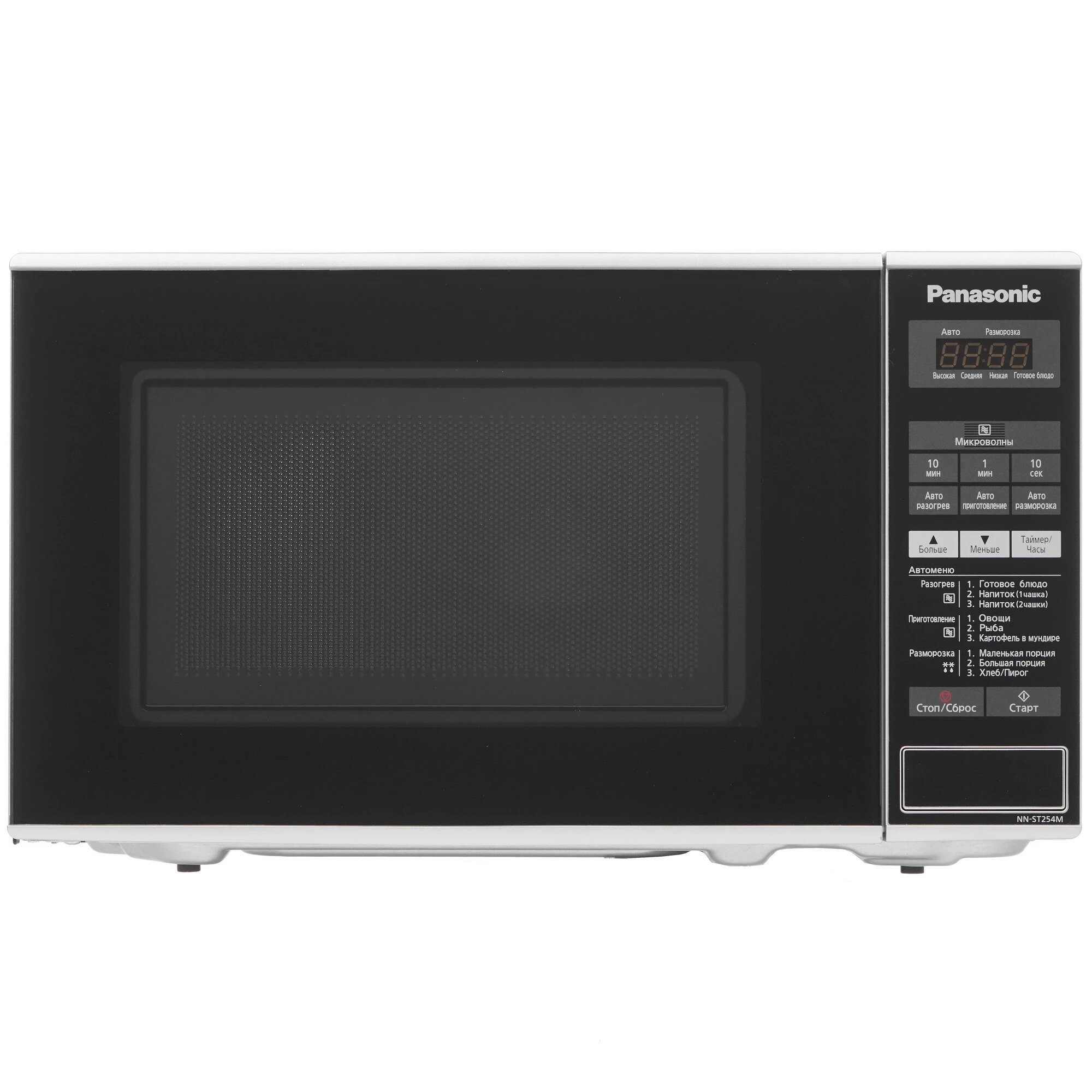 Микроволновая печь Panasonic NN-ST254MZPE, серебристый, мощность микроволн 800 Вт