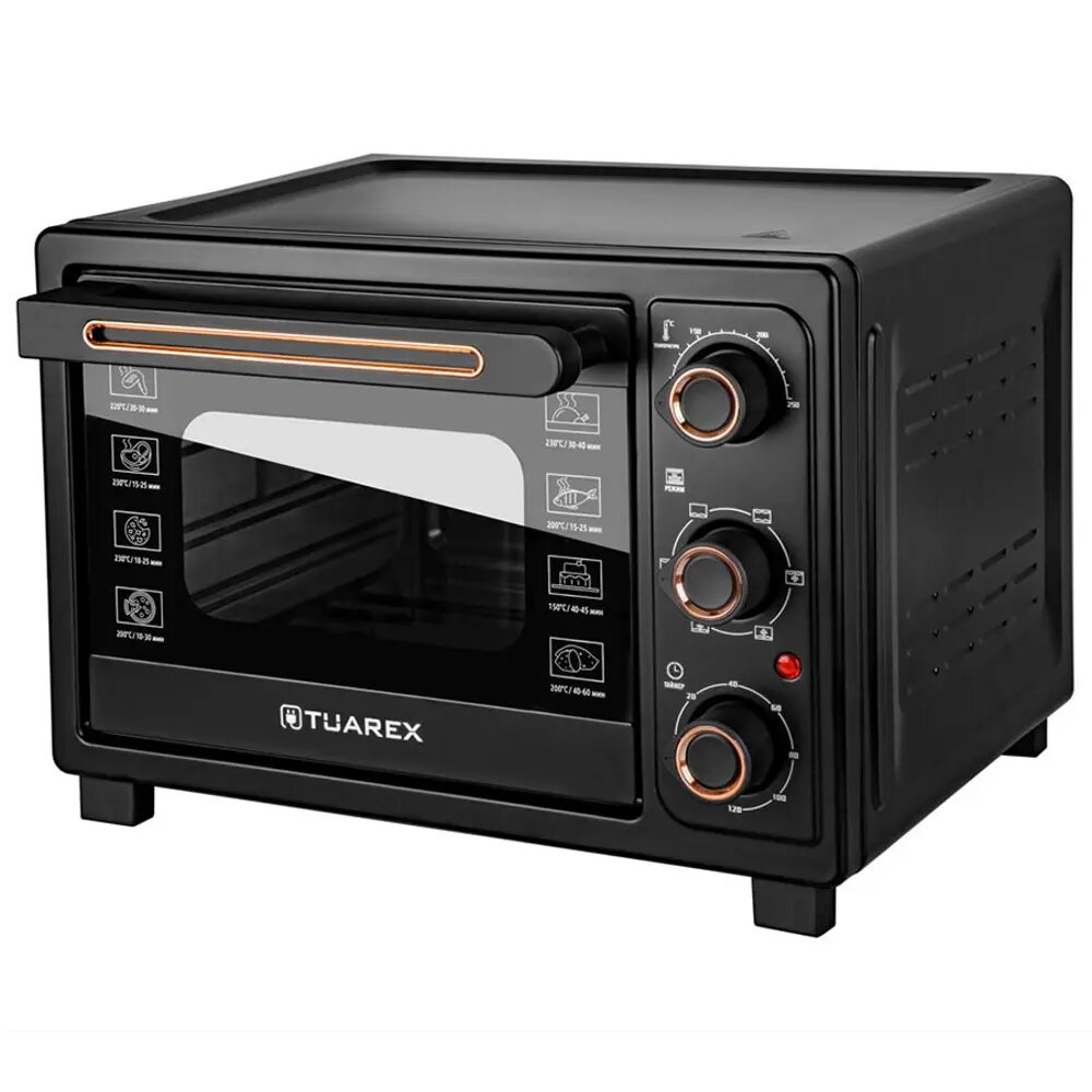 Мини-печь Tuarex TK-5030, электрическая, чёрный, 3 режима, 250°С, 30 л, конвекция