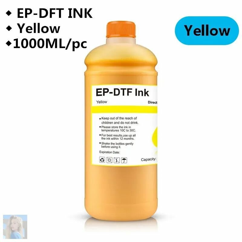 Чернила Модель: DTF INK Цвет: BK C M Y WH Вместимость: 1000мл