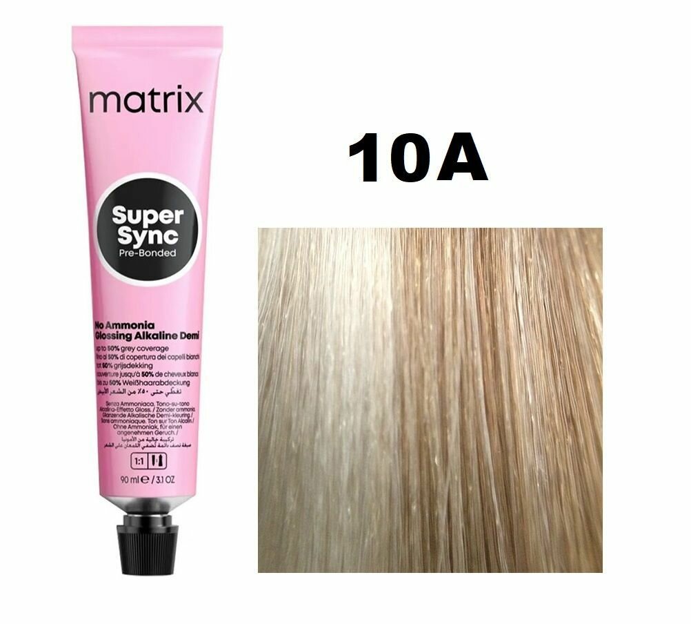 Matrix Краска без аммиака Super Sync 10A очень-очень светлый блондин пепельный 90 мл