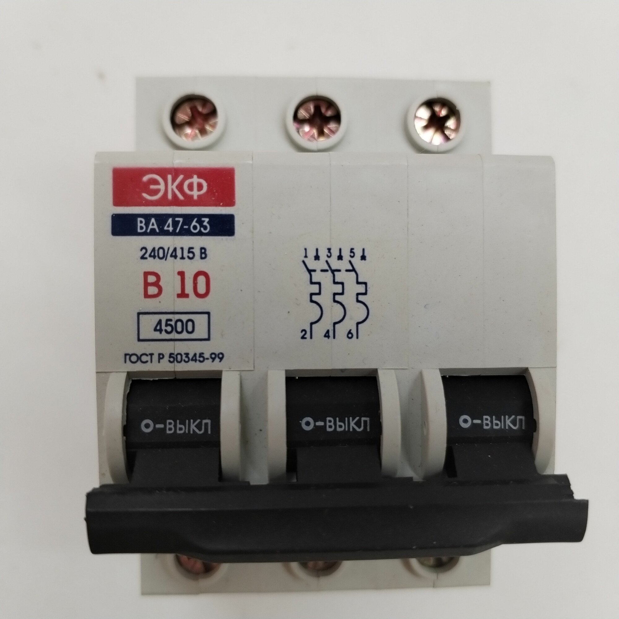 Выключатель автоматический 3-пол. (3P) 16А C 4,5кА ВА47-63