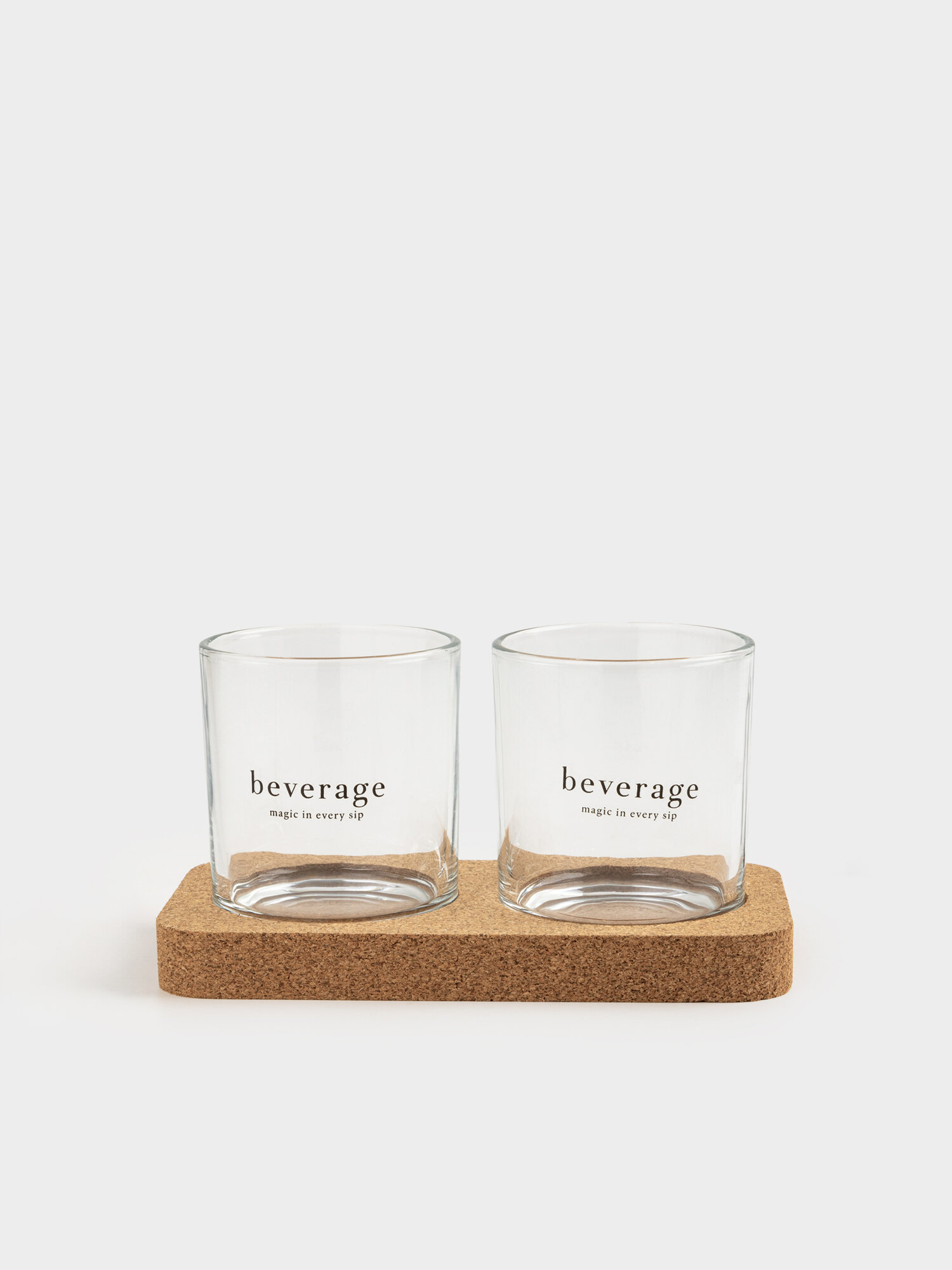 Стакан Kuchenland Beverage, Clear cork, 13 см, 300 мл, 2 шт, на подставке, стекло/пробка