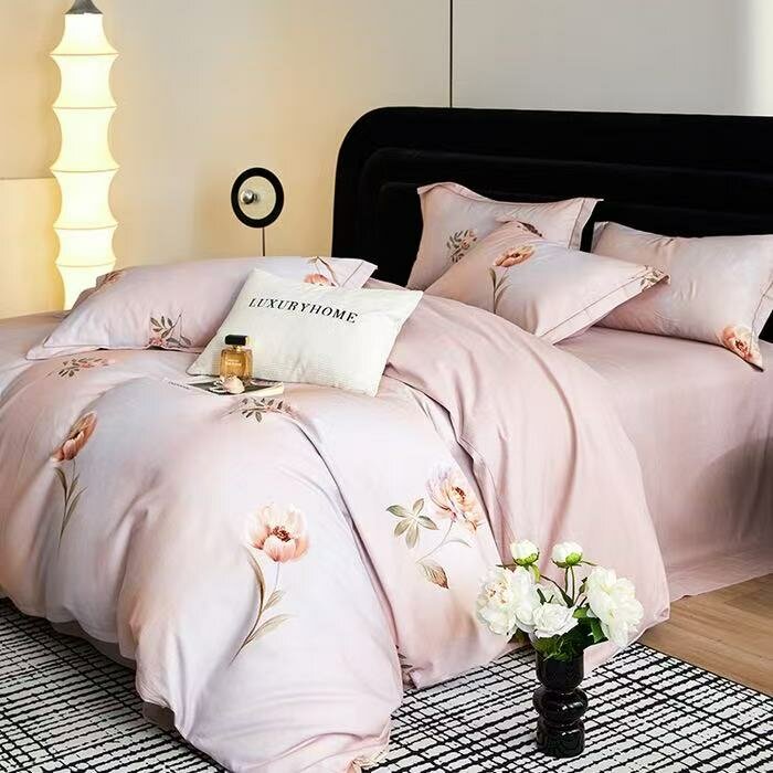 Apollo Bedding Комплект постельного белья, Сатин люкс, Двуспальный с простыней Евро, наволочки 50x70