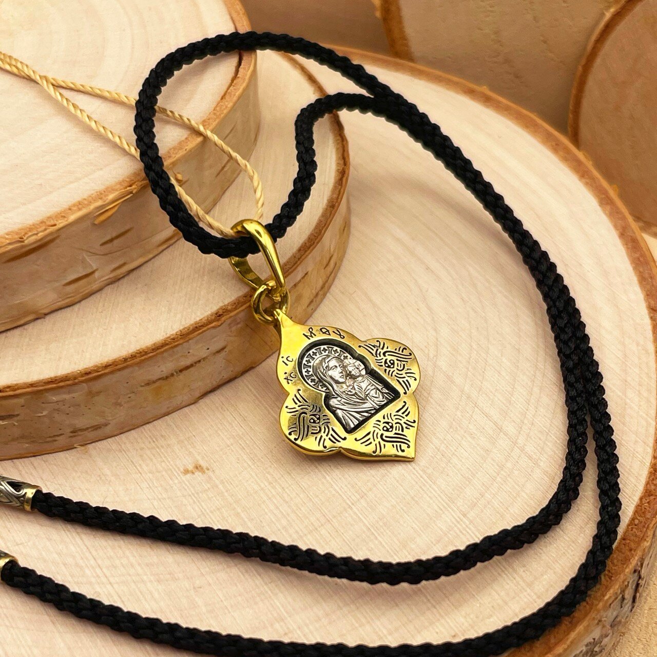 Комплект украшений, серебро, 925 проба, золочение, чернение, оксидирование