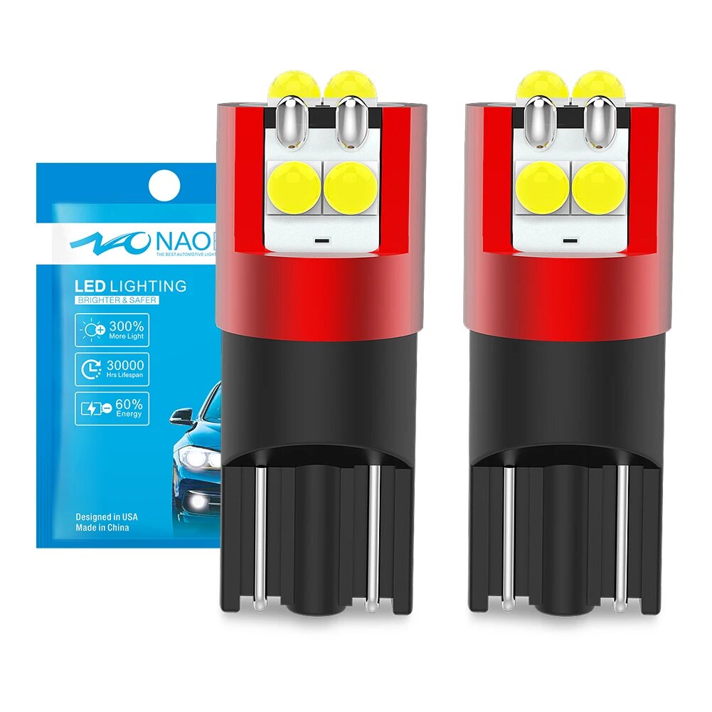2x W5W T10 LED CANBUS Без Ошибок 5W 12V 700Lm Сверхъяркие Боковые Габаритные Огни Для Автомобиля 6000K Белый Янтарный Красный.