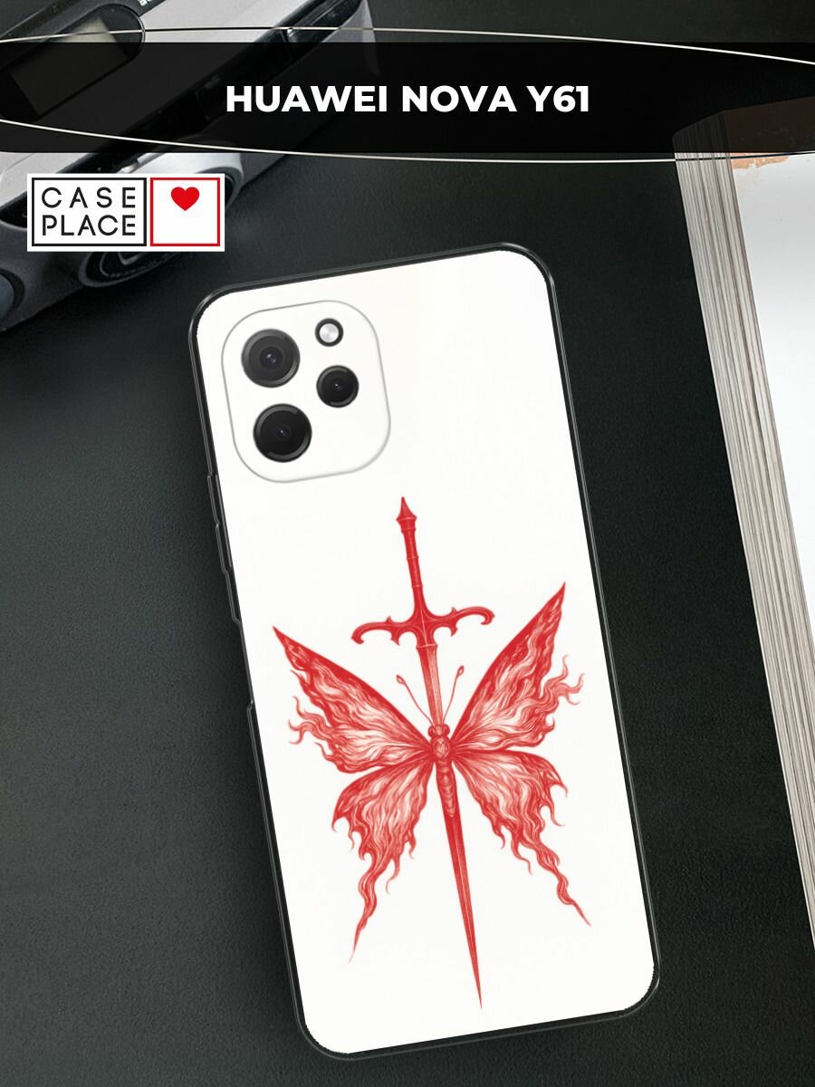 Чехол на HuaweI Nova Y61 / Хуавей Нова Y61 с принтом Бабочка и меч 3