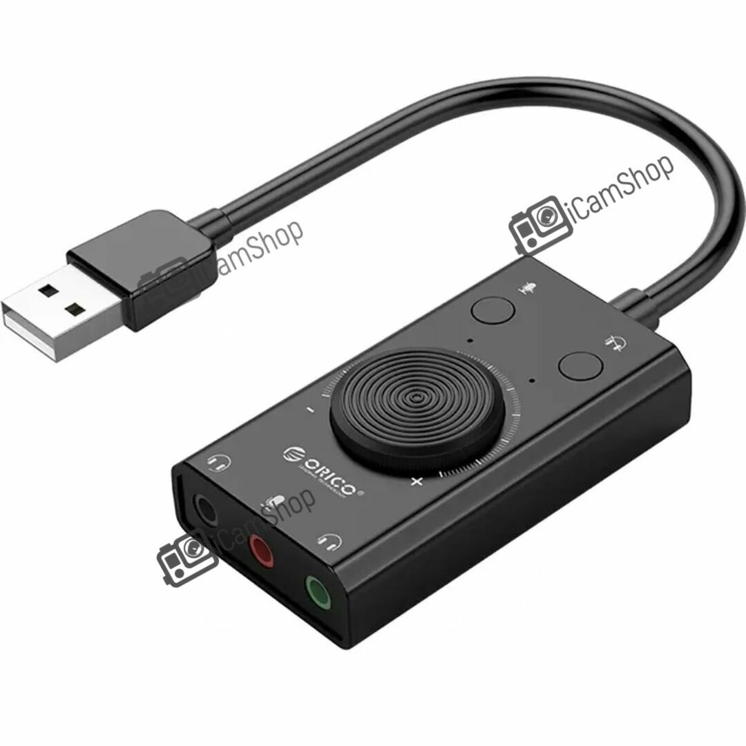 Звуковая карта, внешняя, USB, с микшером, 2.5мм, 50x20x10 мм