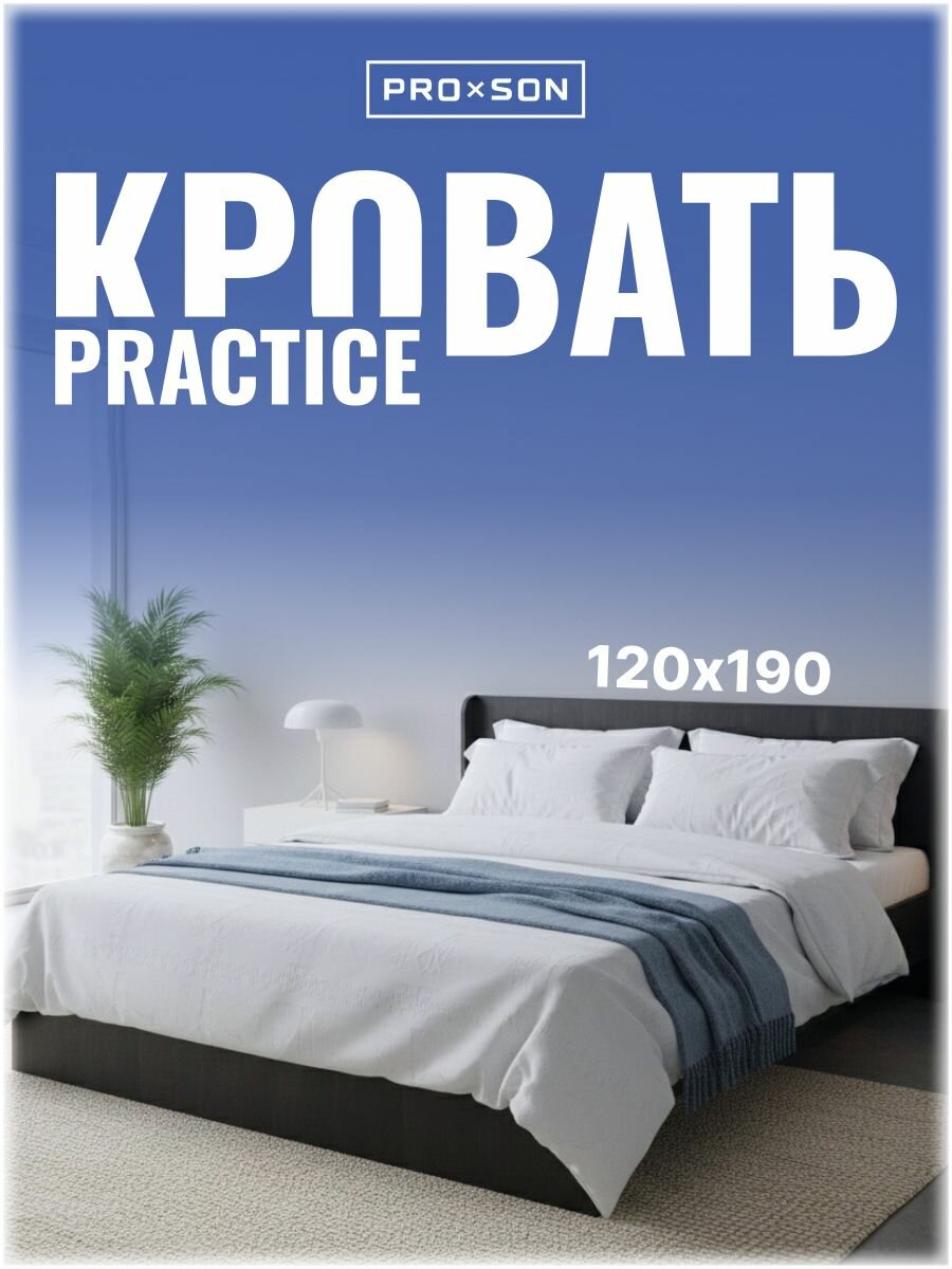 Двуспальная кровать Practice, 120х190 см, ортопедическое основание, цвет Дуб Кантербери, для спальни, в детскую.