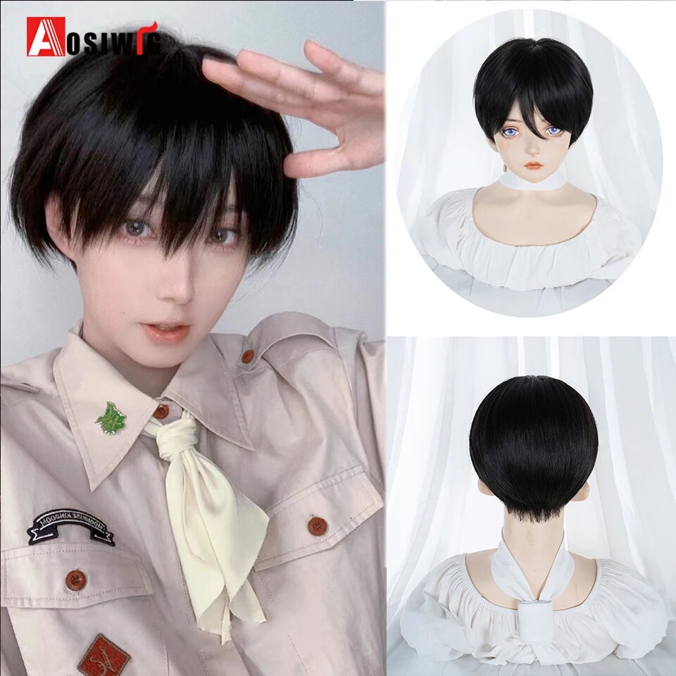 AOSIWIG короткий кудрявый синтетический парик жёлтый 9