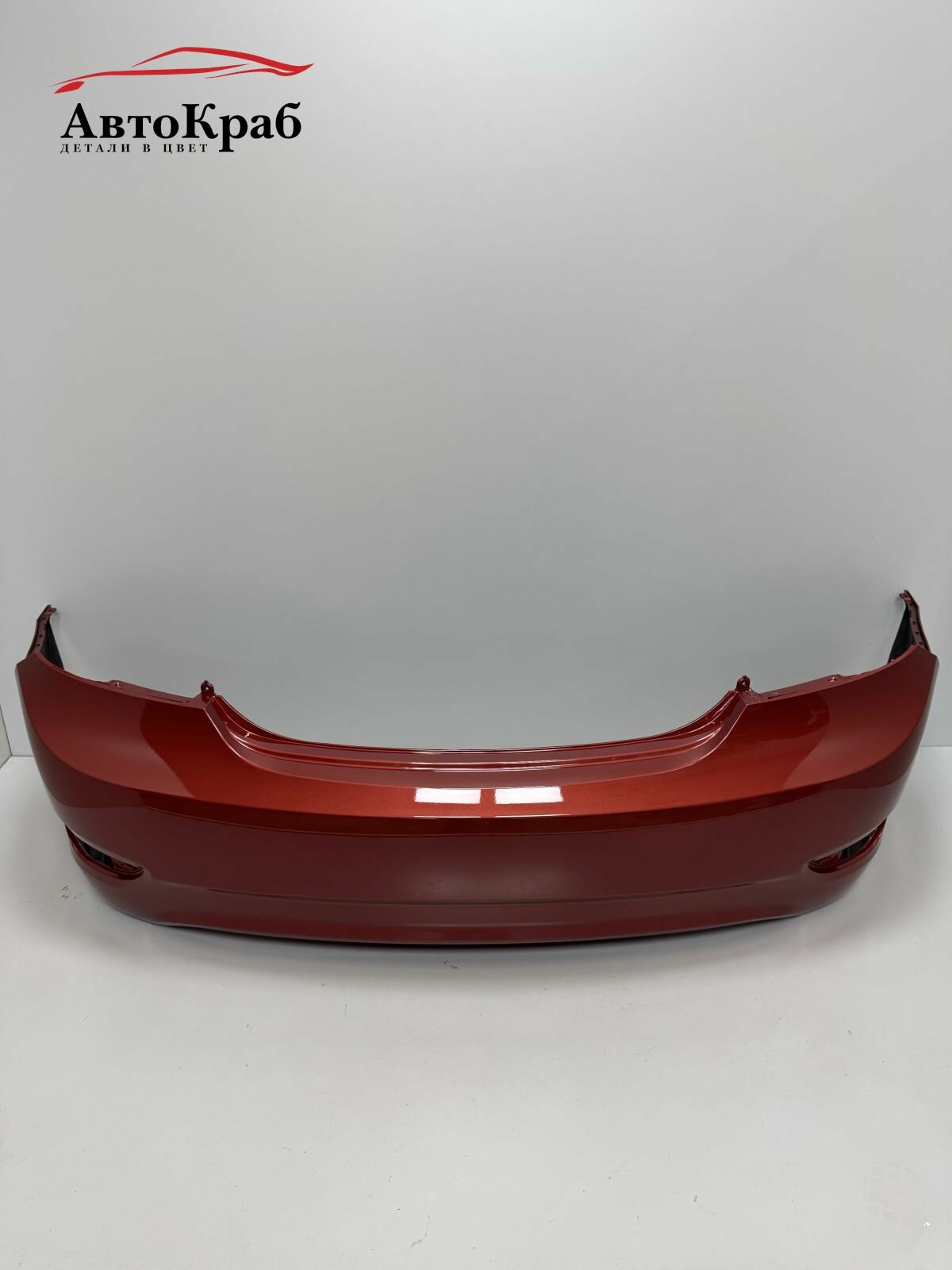 Бампер задний в цвет для Хендай Солярис 1 седан 2010 - 2014 г. TDY – красный