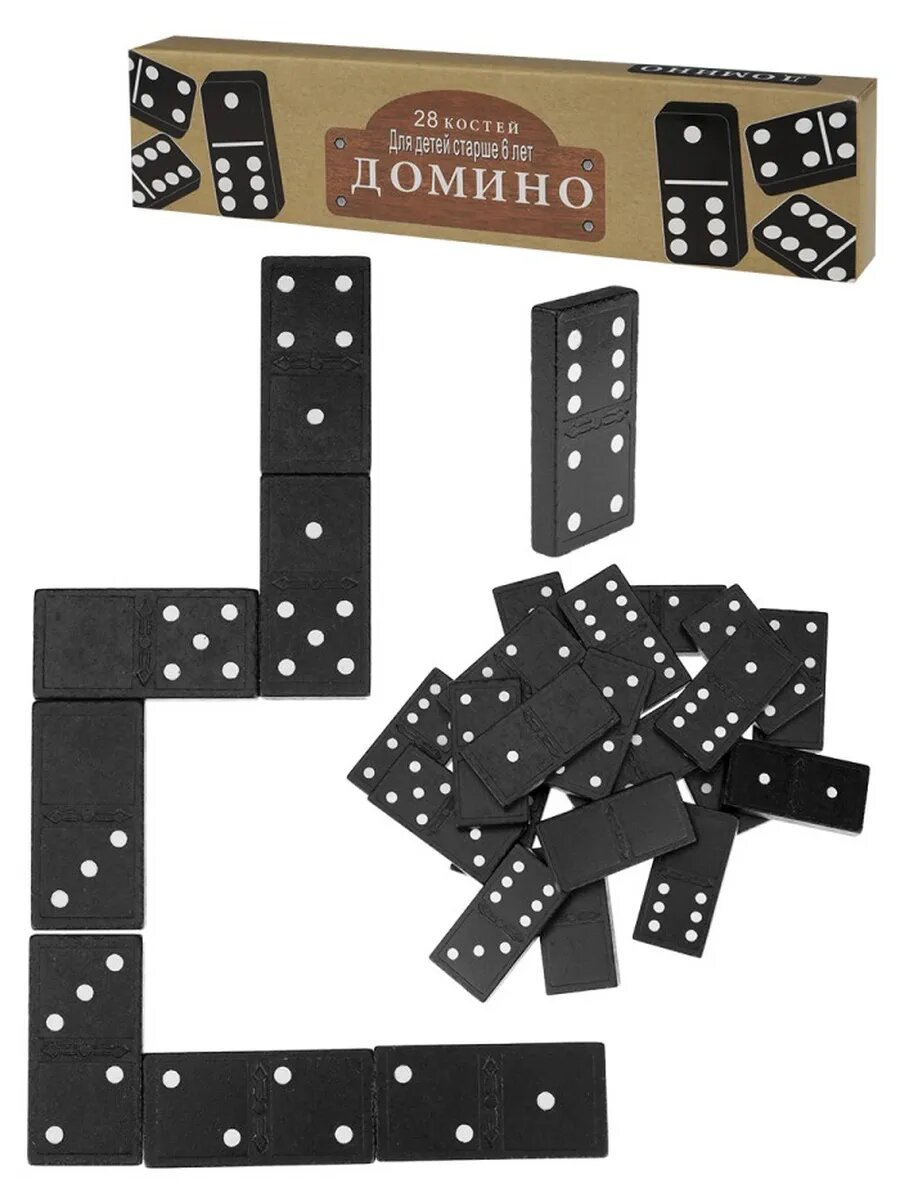Домино деревянное (21.5х5х2.5 см) в коробке (Арт. AN02563)