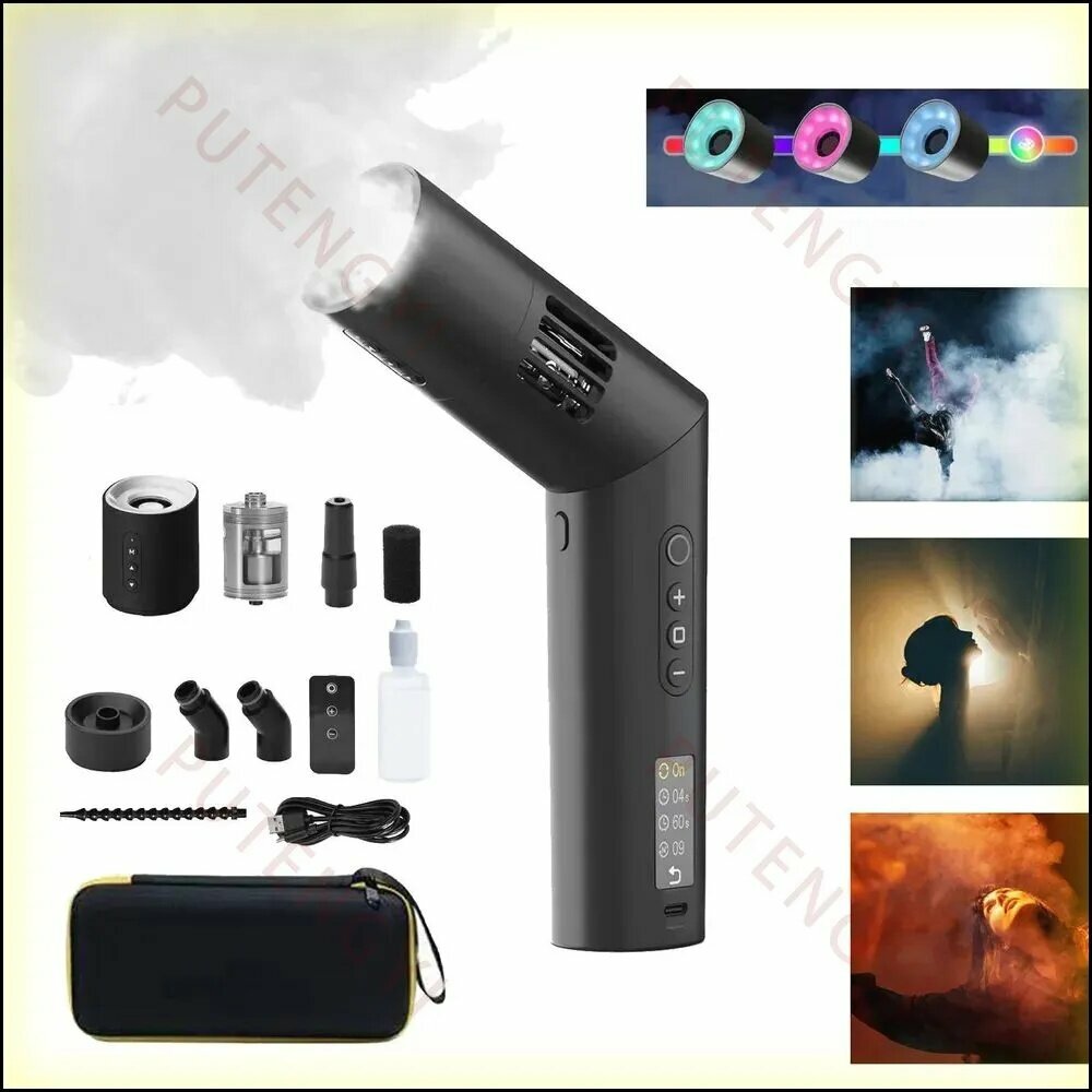 Машина для создания дыма Synco Colbor CineFlare CF5, 40 Вт ручная дымовая машина с эффектом RGB-подсветки и дистанционным управлением для фотосъемки, сценических эффектов, свадеб, вечеринок