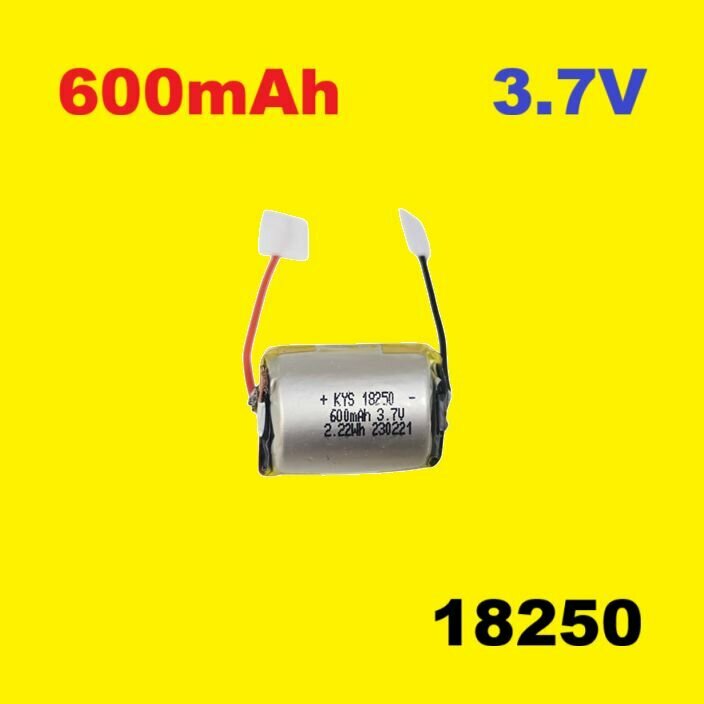 Аккумулятор 18250 600mAh 3.7V 2.22Wh батарейка с проводами без разъема 5A литиевая батарея 21350, N112