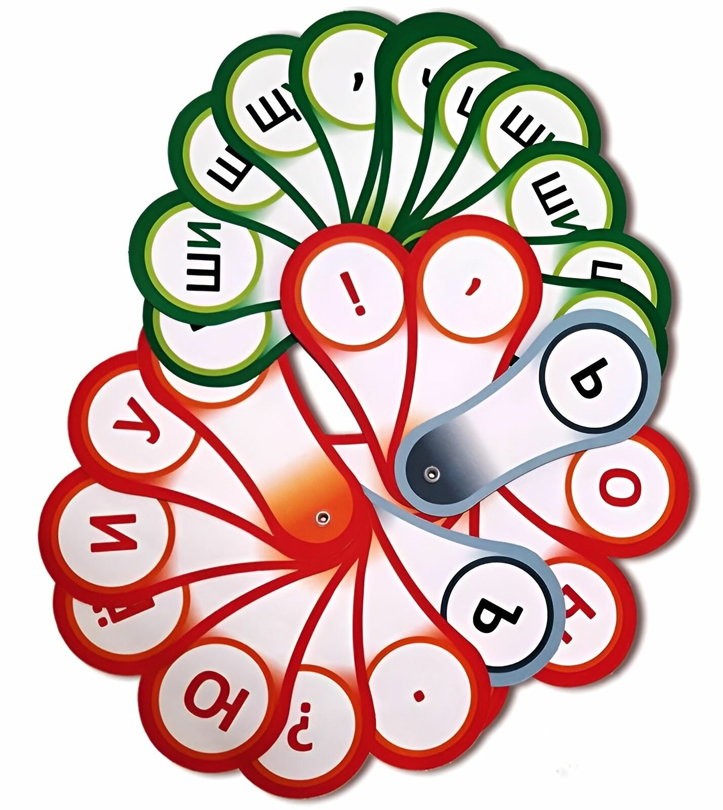 Веер "Гласные буквы, знаки (Рус. яз.)" 1 шт