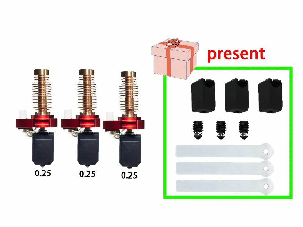 Новейший модернизированный комплект хотэнда для Flashforge Adventurer 5M/5M Pro Hotend AD5M, комплект сопел, керамический нагревательный блок и сопло из закаленной стали.