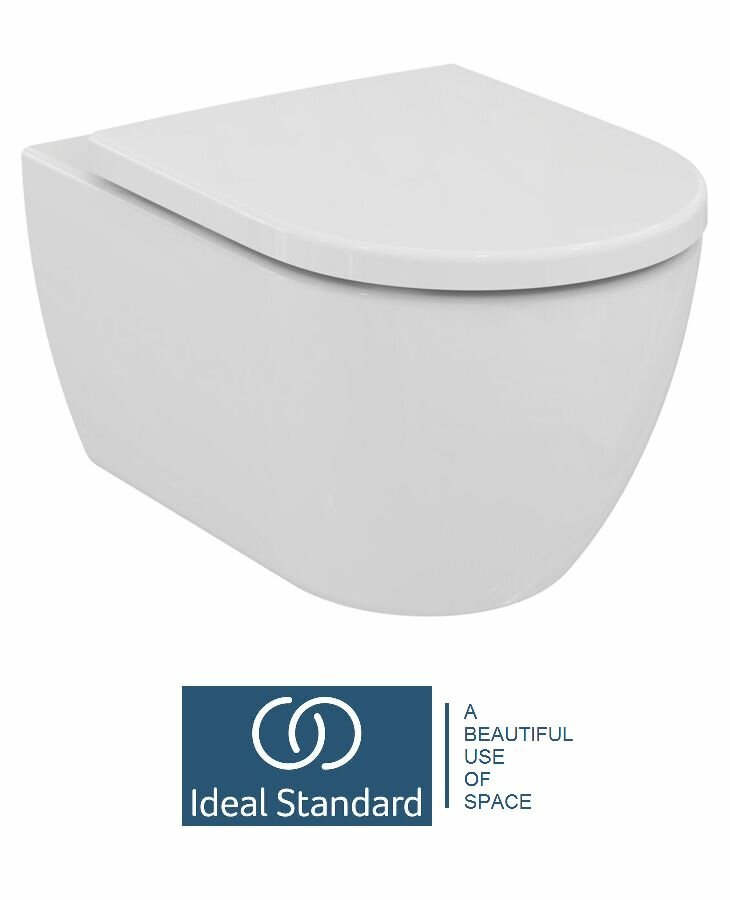 Унитаз подвесной IDEAL STANDARD ELLISSE безободковый с сиденьем T569201